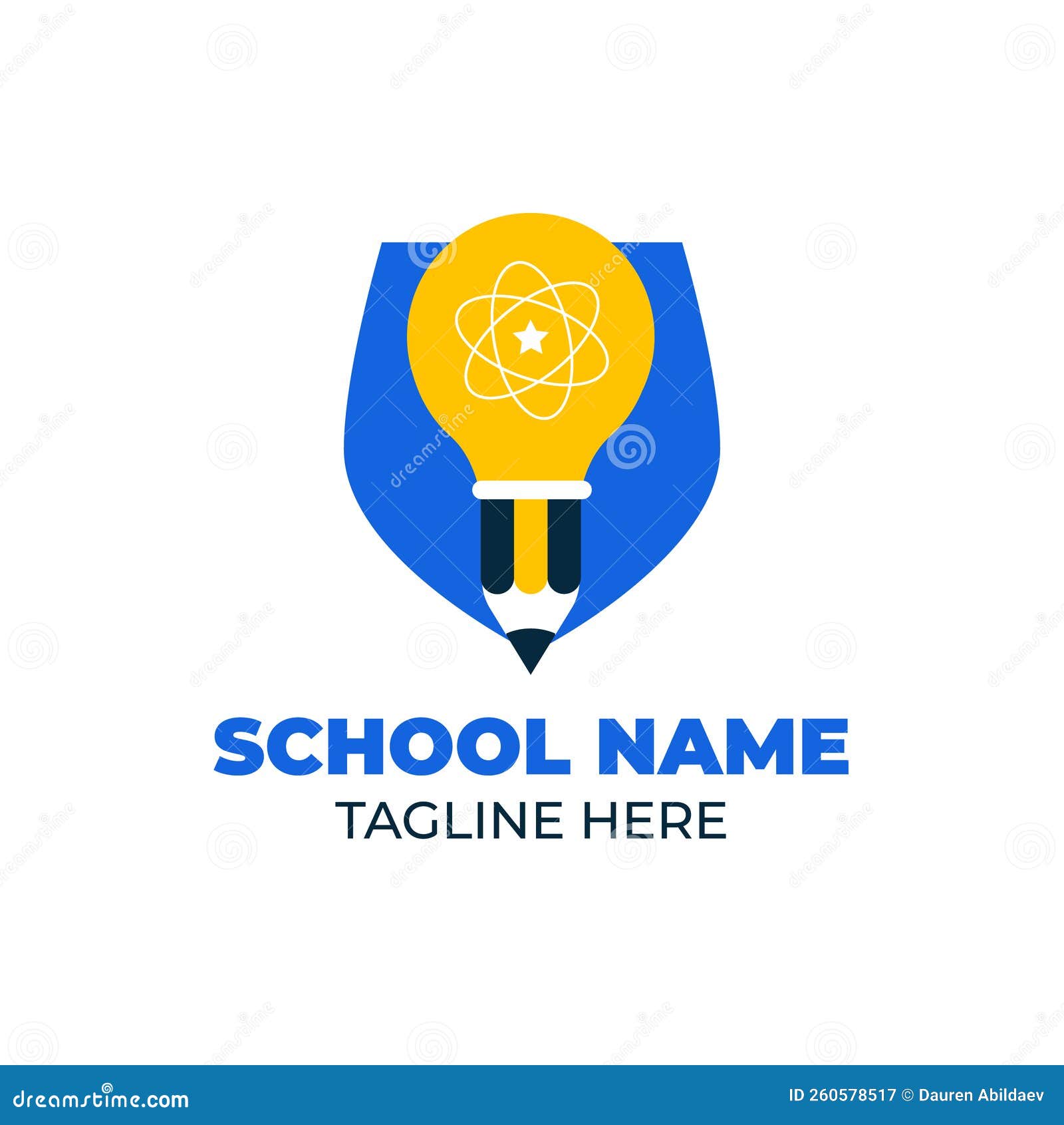 Hand Drawn High School Logo Design Vector Illustration Stock Vector ...