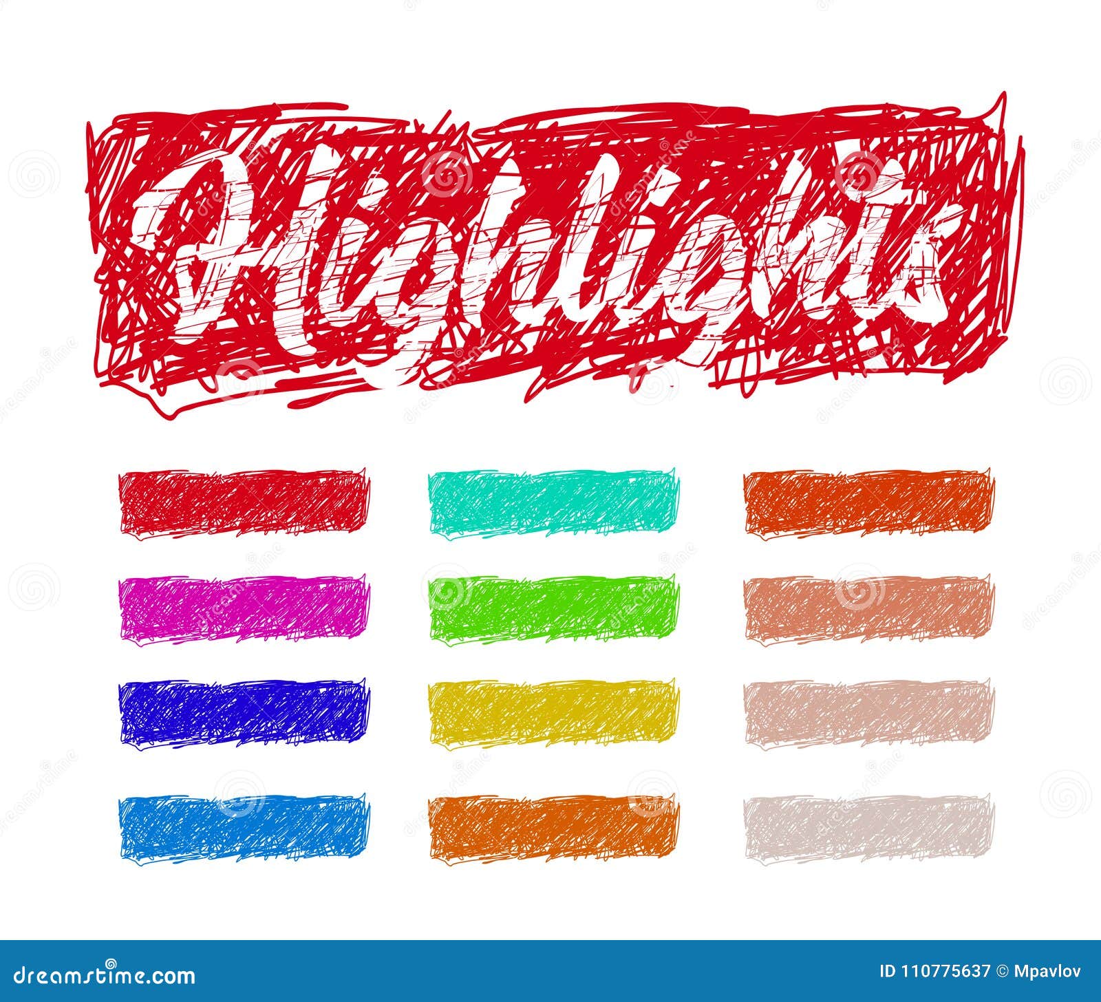 Hand Drawn Highlighter Elements. Vector Stock Vector - Illustration of ...