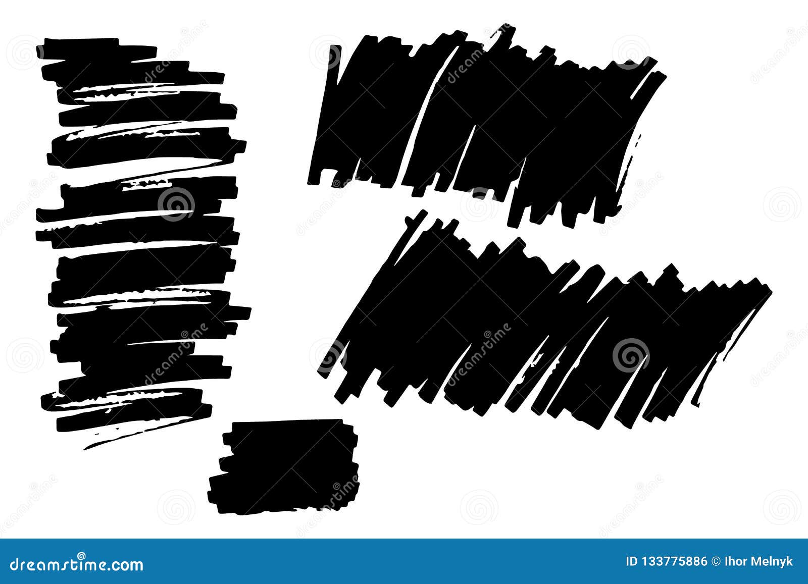 Hand Drawn Highlighter Marker`s Set. Stock Vector - Illustration of ...