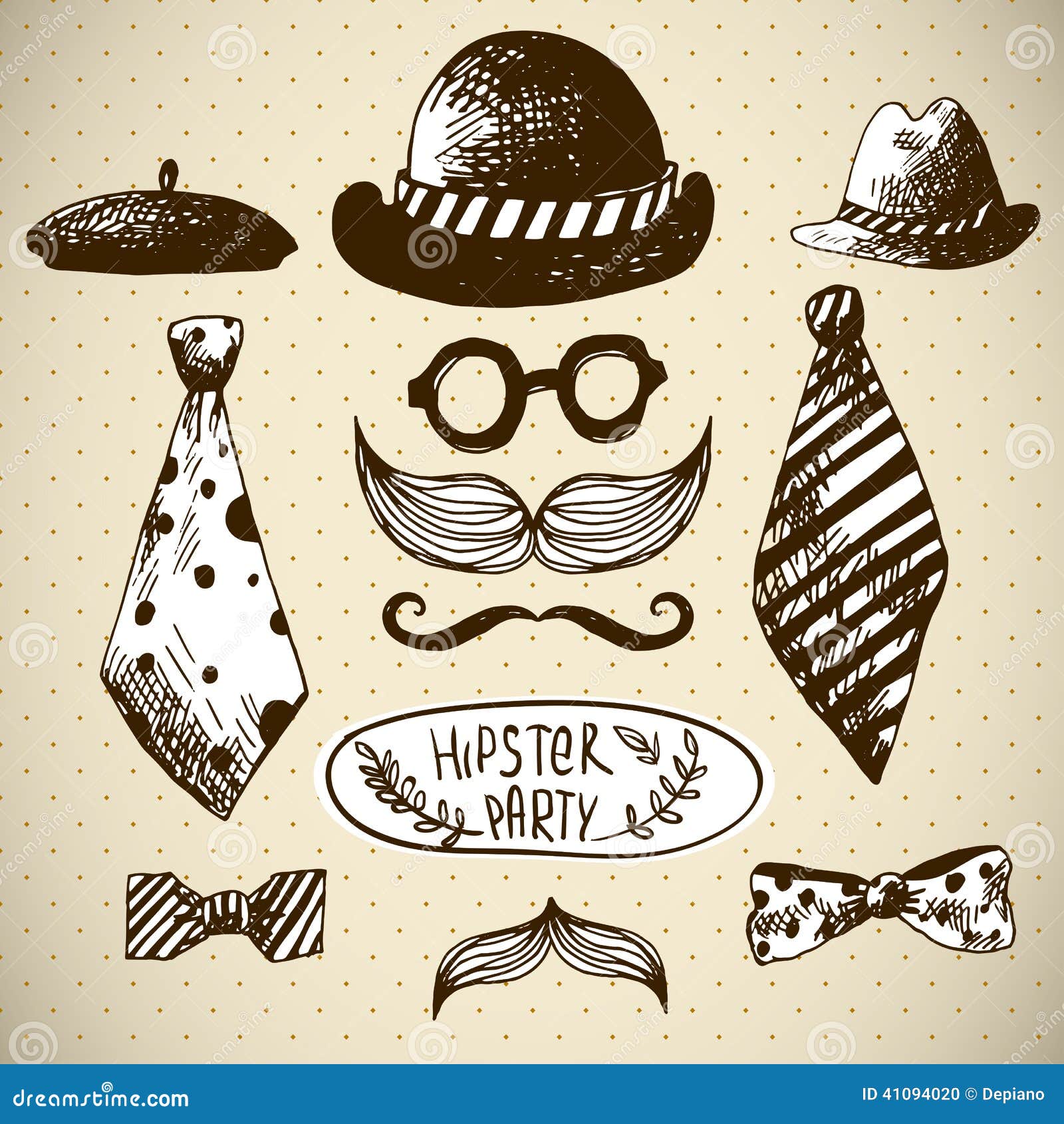 Hand Drawn Hipster Vector Design Elements Stock Vector - Illustration ...