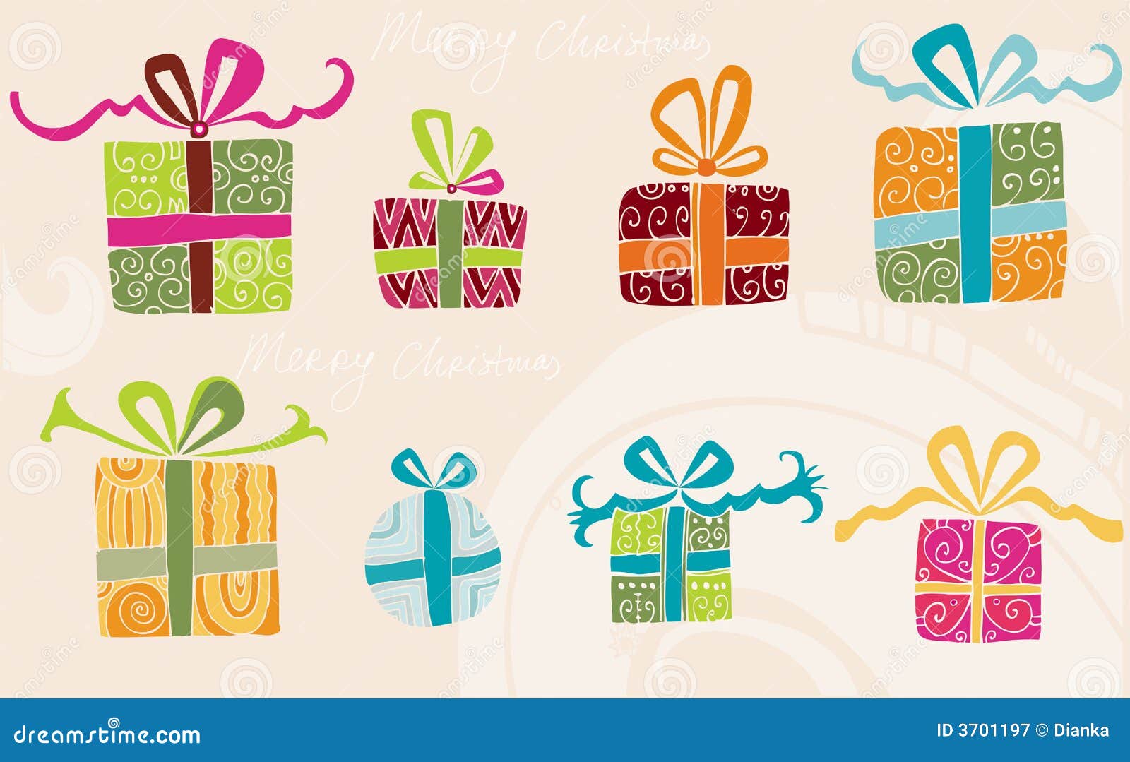 Hand Drawn Holiday Presents Stock Vector - Illustration of band ...