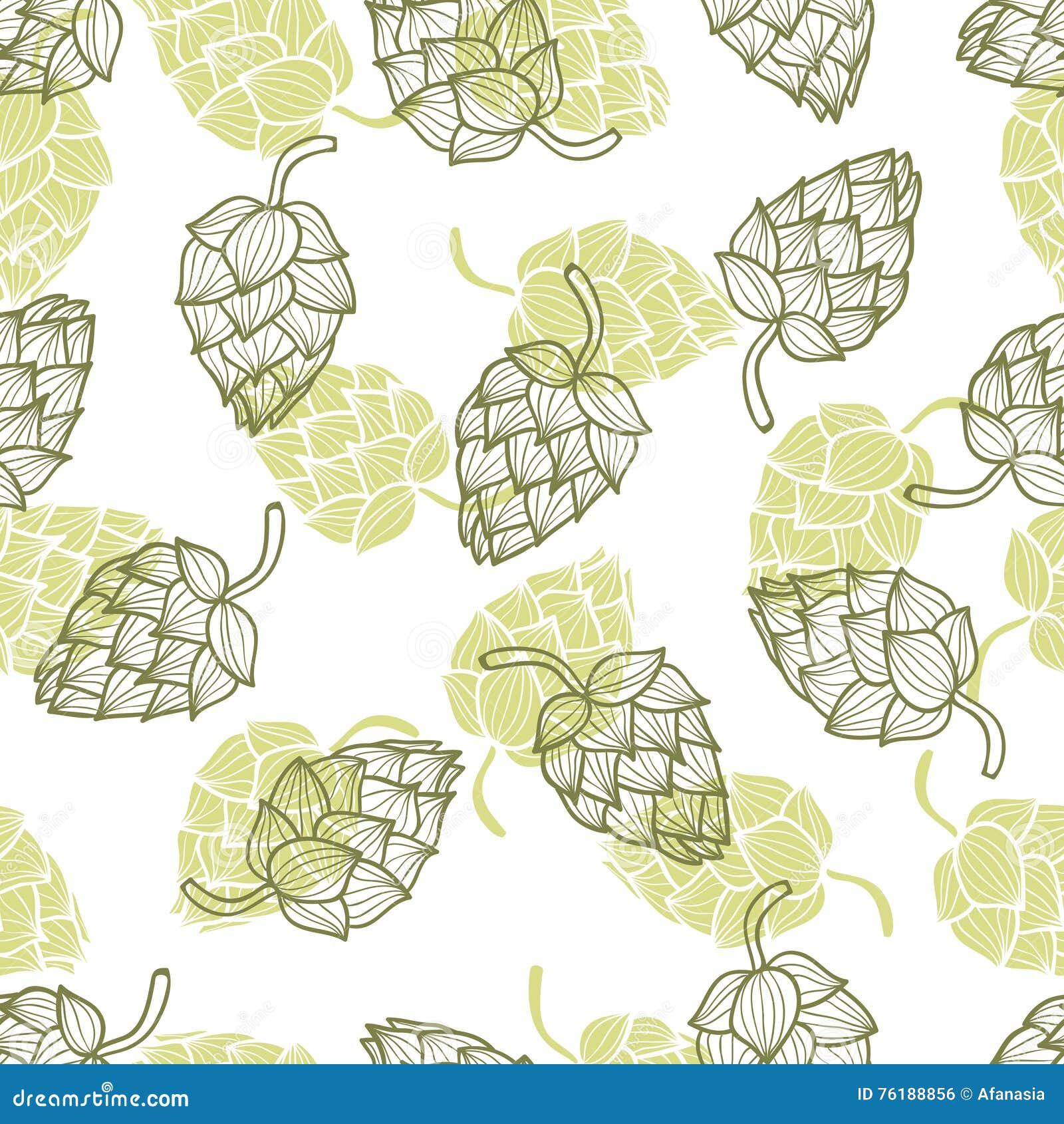 Hand Drawn Hops Seamless Pattern. Stock Vector - Illustration of ...