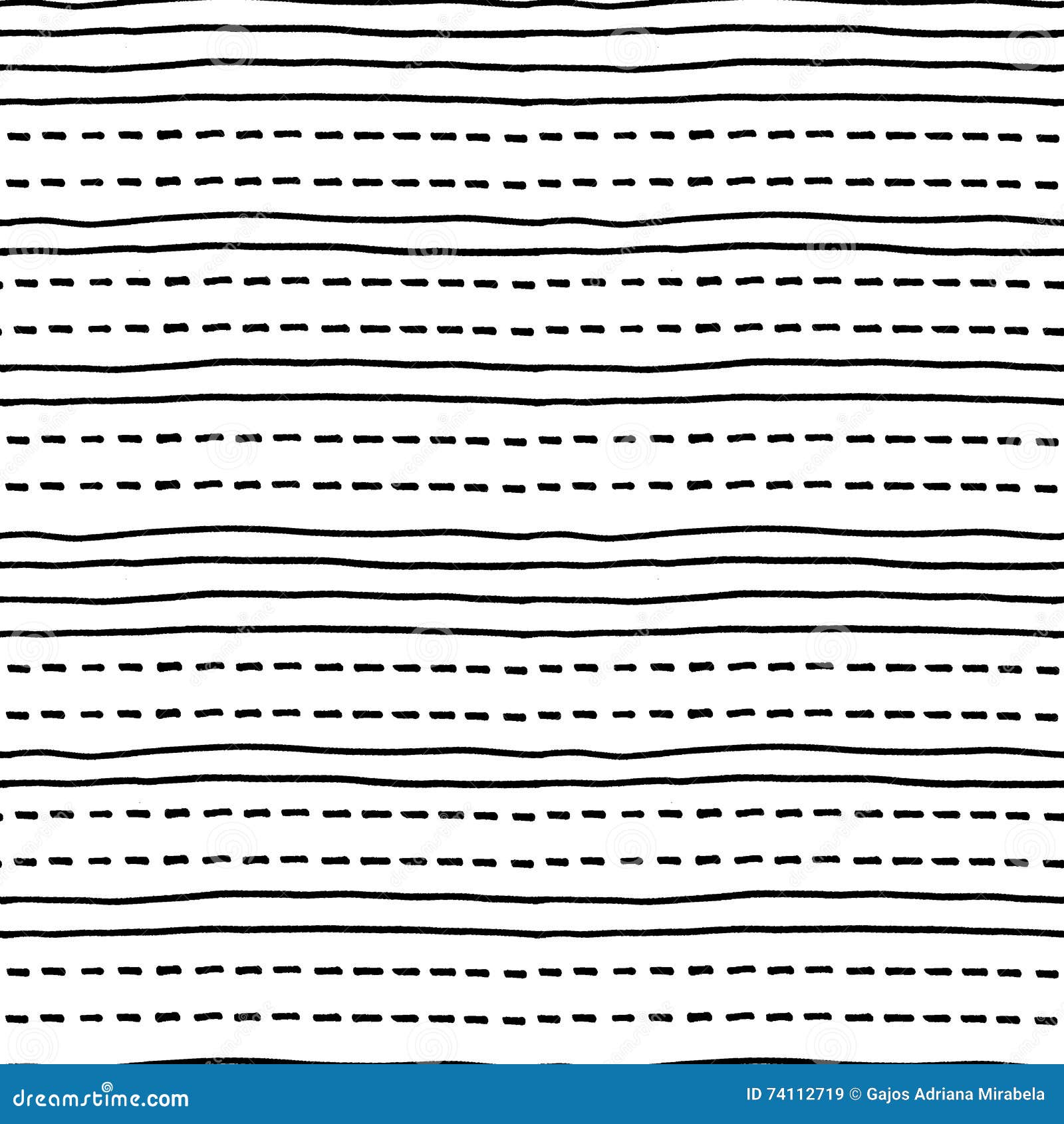 Hand Drawn Horizontal Lines. Seamless Pattern. Stock Illustration ...