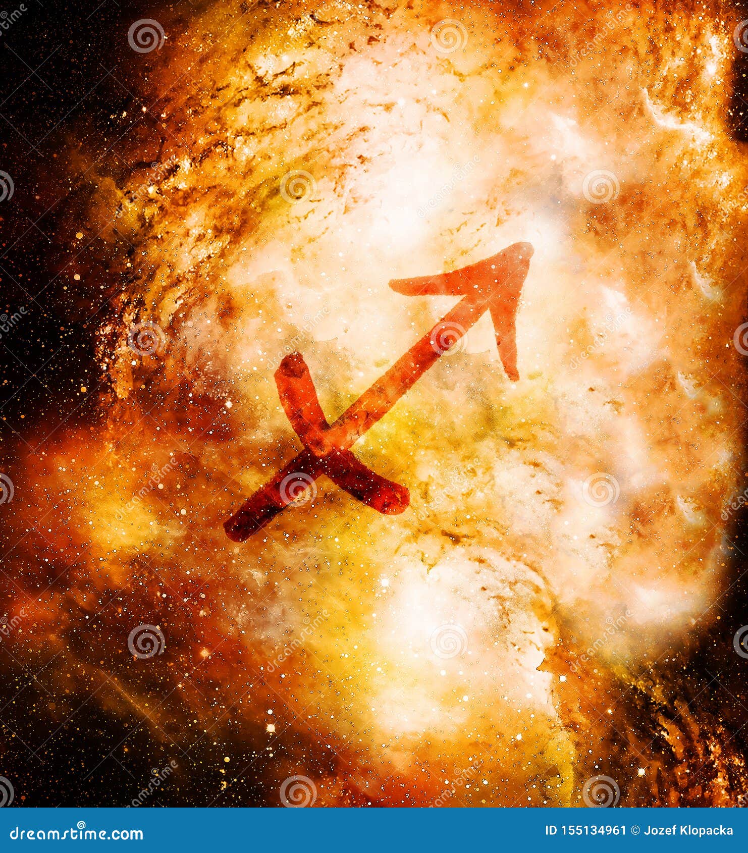 Hand Drawn Horoscope Astrology Symbols in Cosmic Space. Stock ...