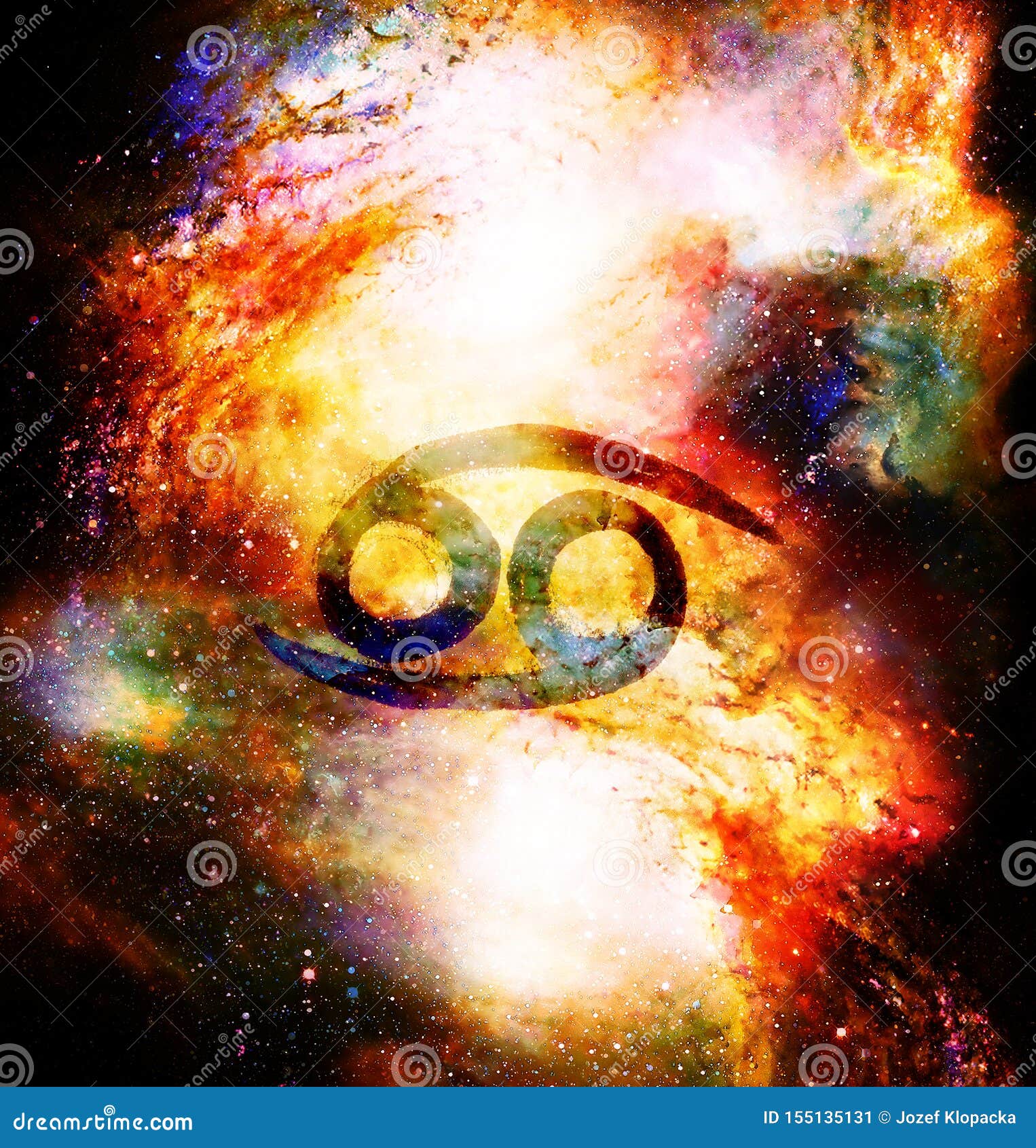 Hand Drawn Horoscope Astrology Symbols in Cosmic Space. Stock ...