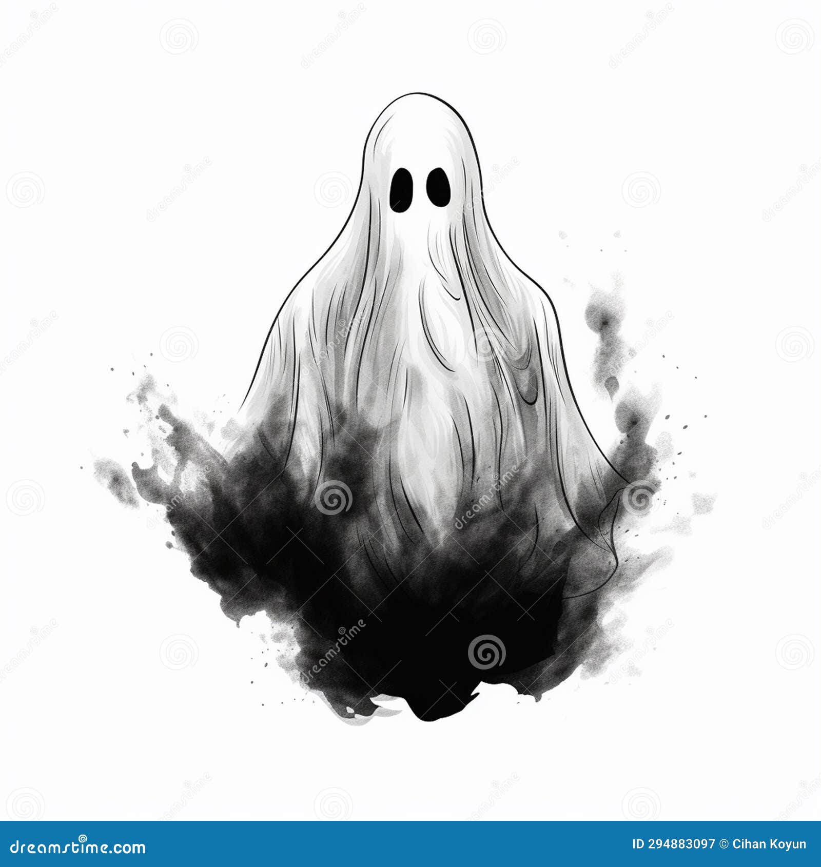 Hand-Drawn Horror Apparitions Vintage Elegance Stock Illustration ...