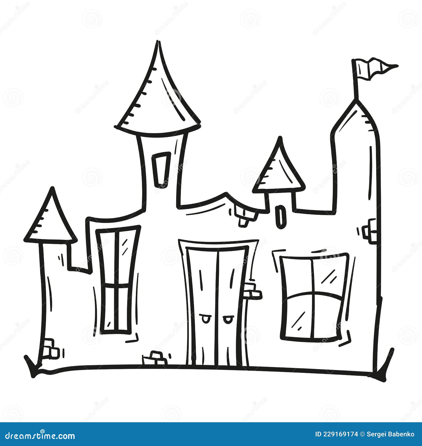 A Horror Castle In A Mythical World Royalty-Free Illustration ...