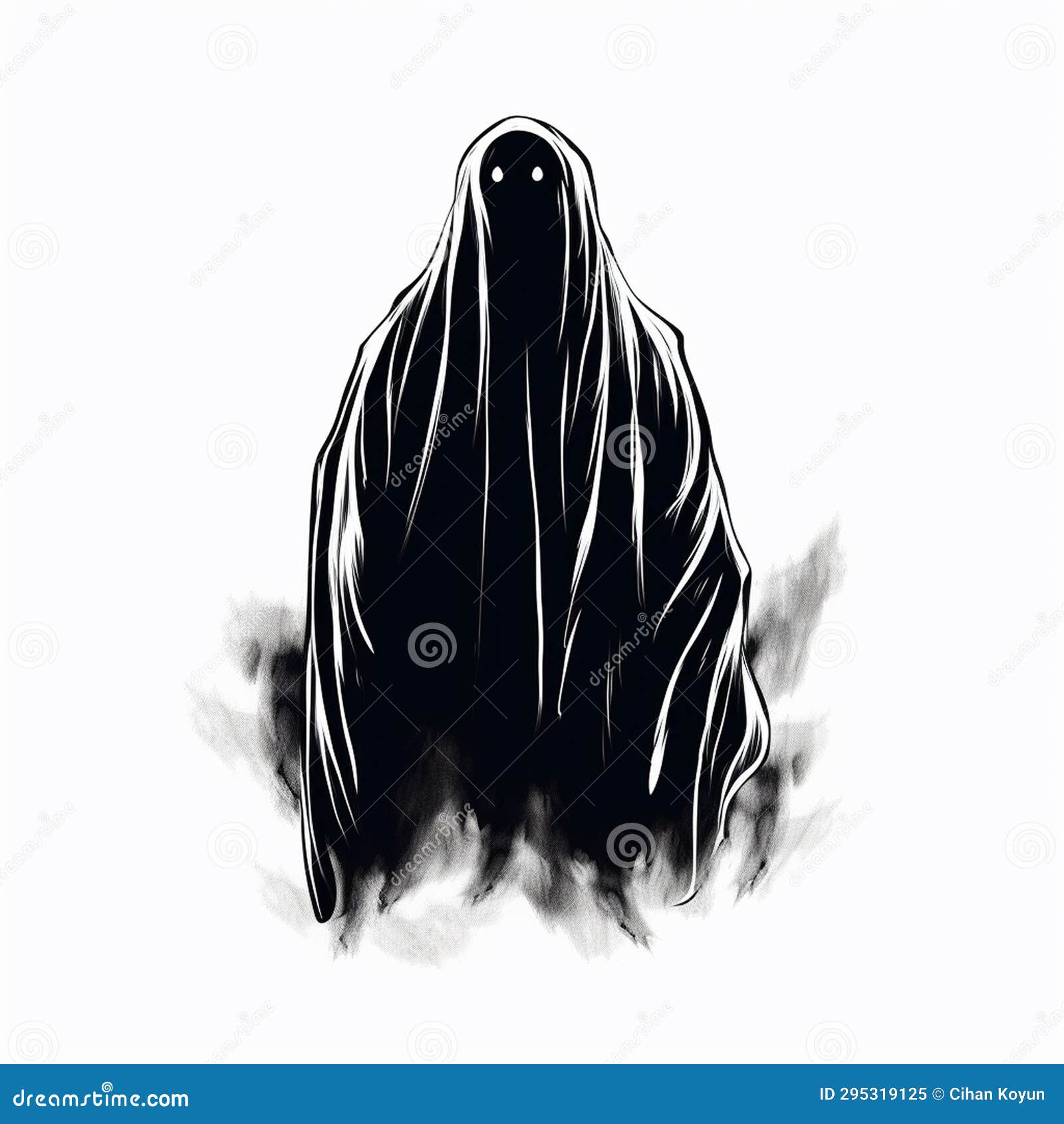 Hand-Drawn Horror Ghosts Classic Elegance Stock Illustration ...