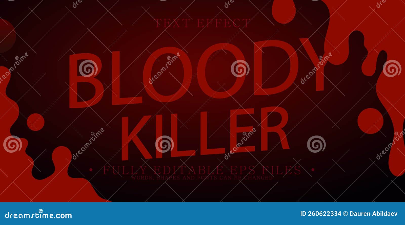 Hand Drawn Horror Text Effect Design Vector Illustration. Stock Vector ...