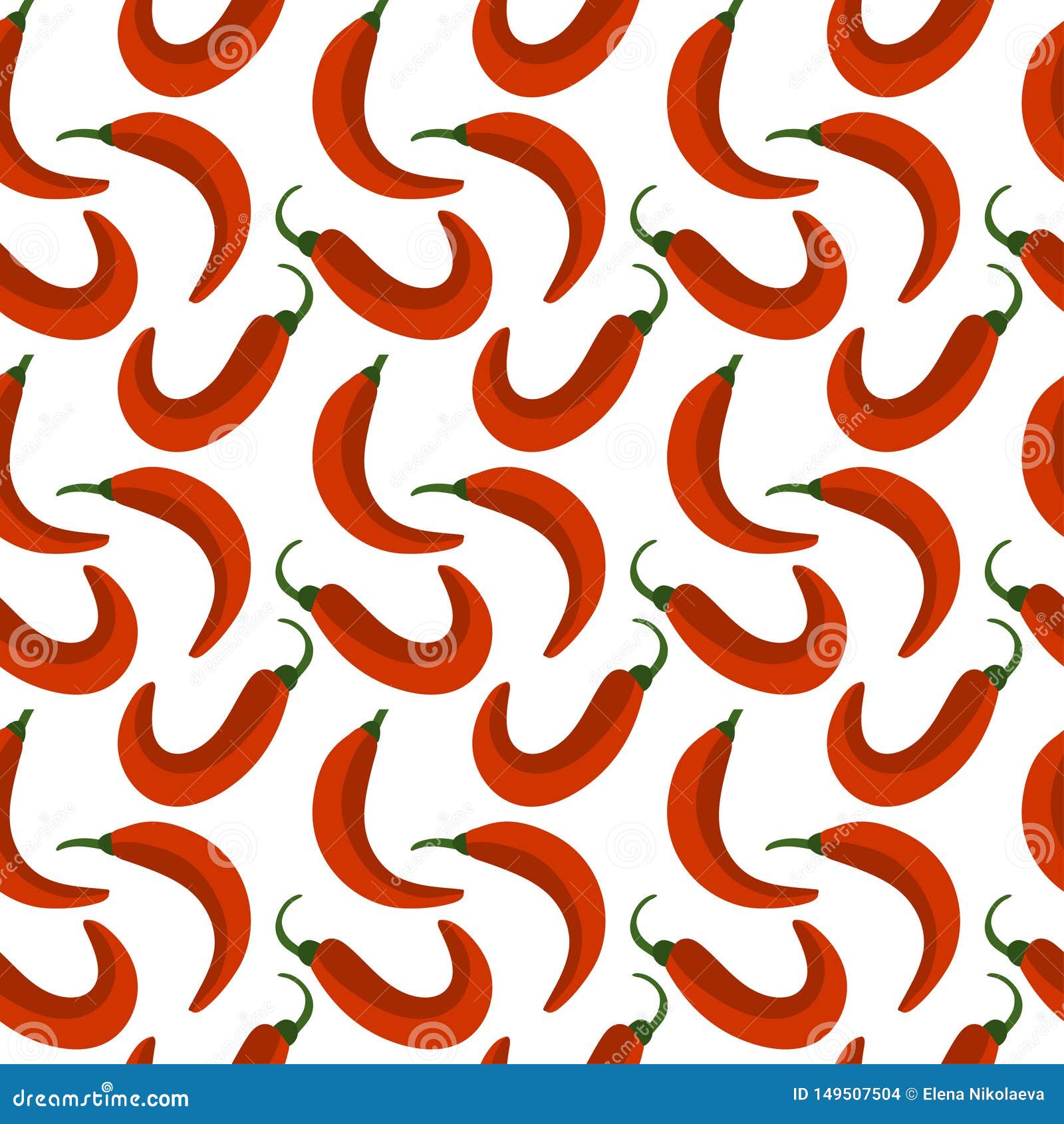 Hand Drawn Hot Red Pepper Vector Seamless Pattern Stock Vector ...
