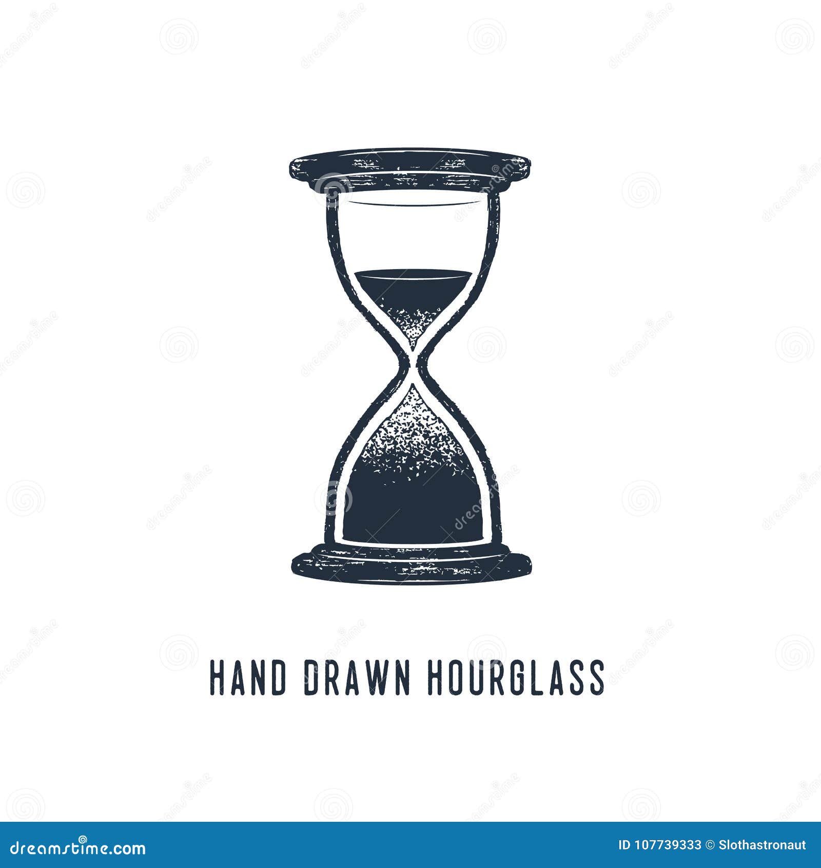Hand Drawn Hourglass Vector Illustration. Stock Vector - Illustration ...