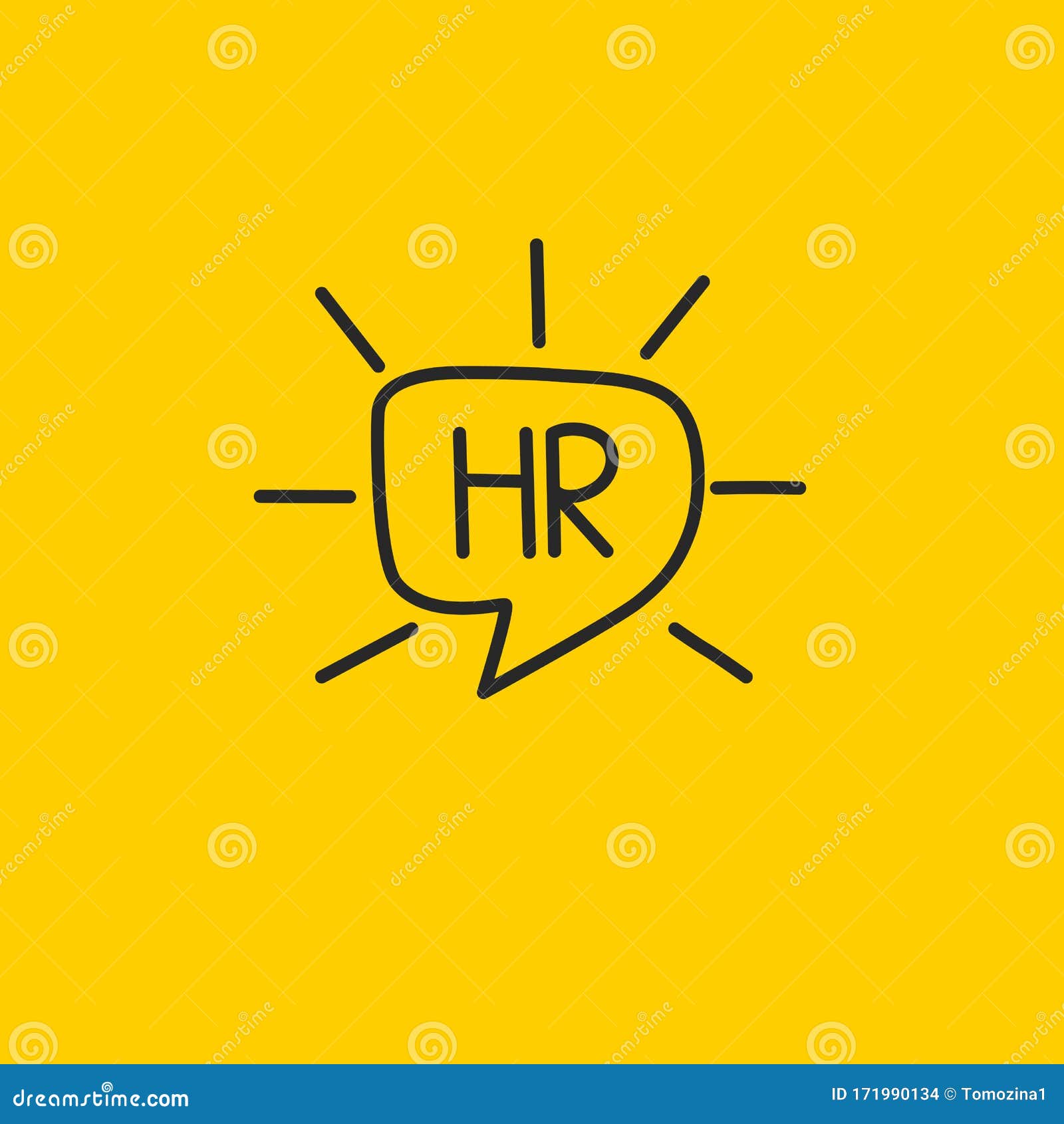 Hand drawn hr icon stock vector. Illustration of drawn - 171990134
