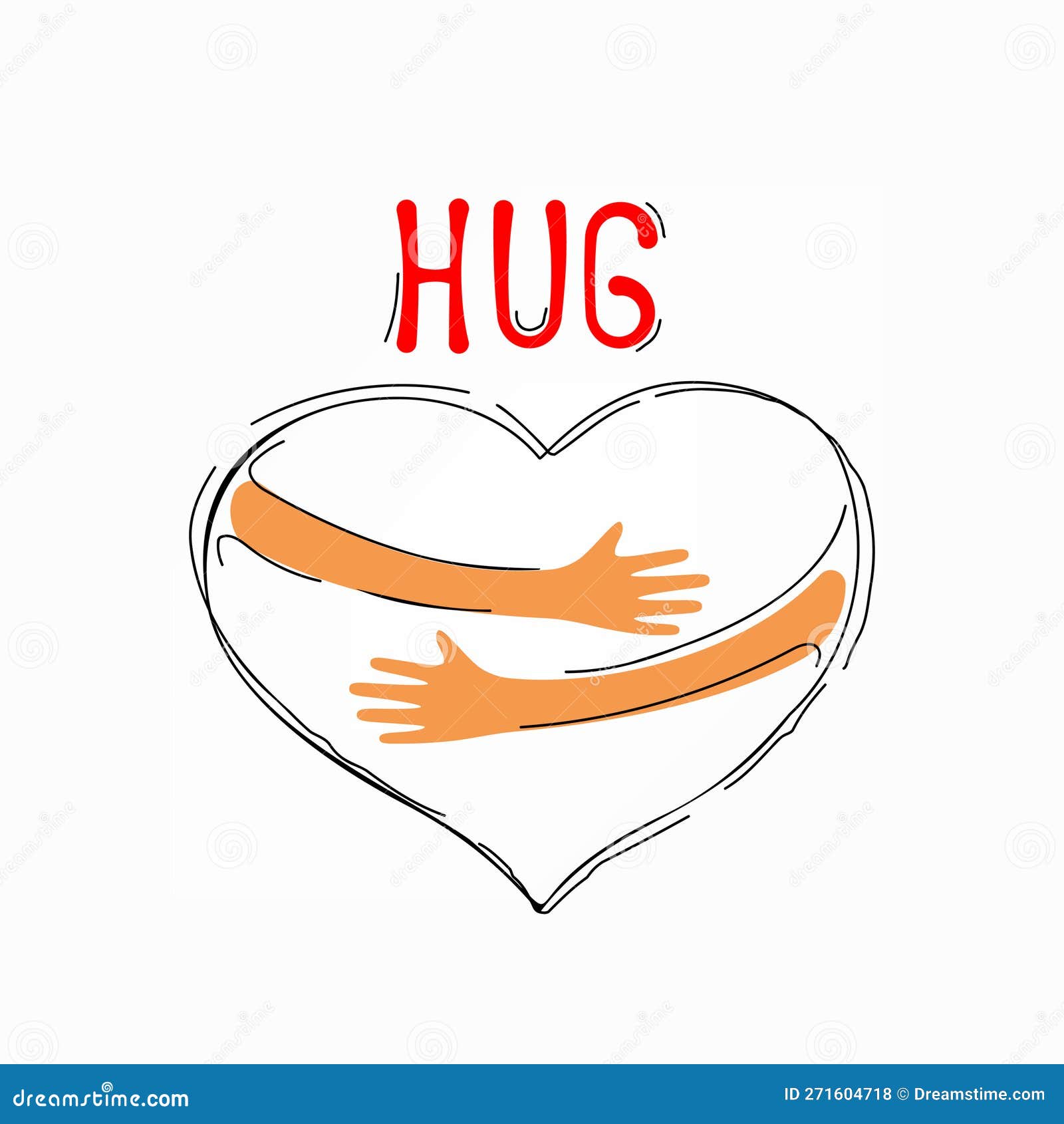 Hand Drawn Hugs Simple Abstract Illustration Stock Vector ...