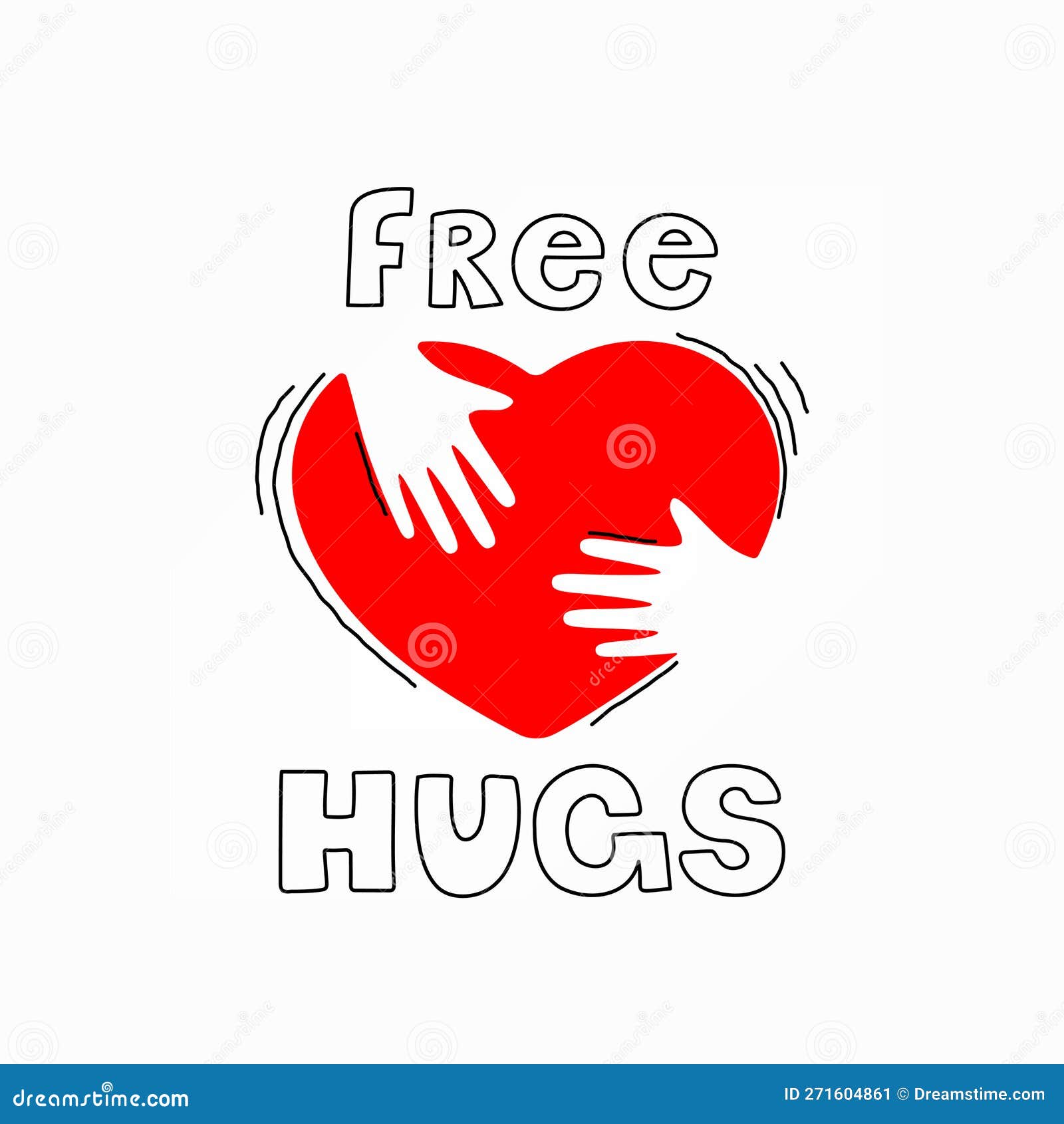 Hand Drawn Hugs Simple Abstract Illustration Stock Vector ...