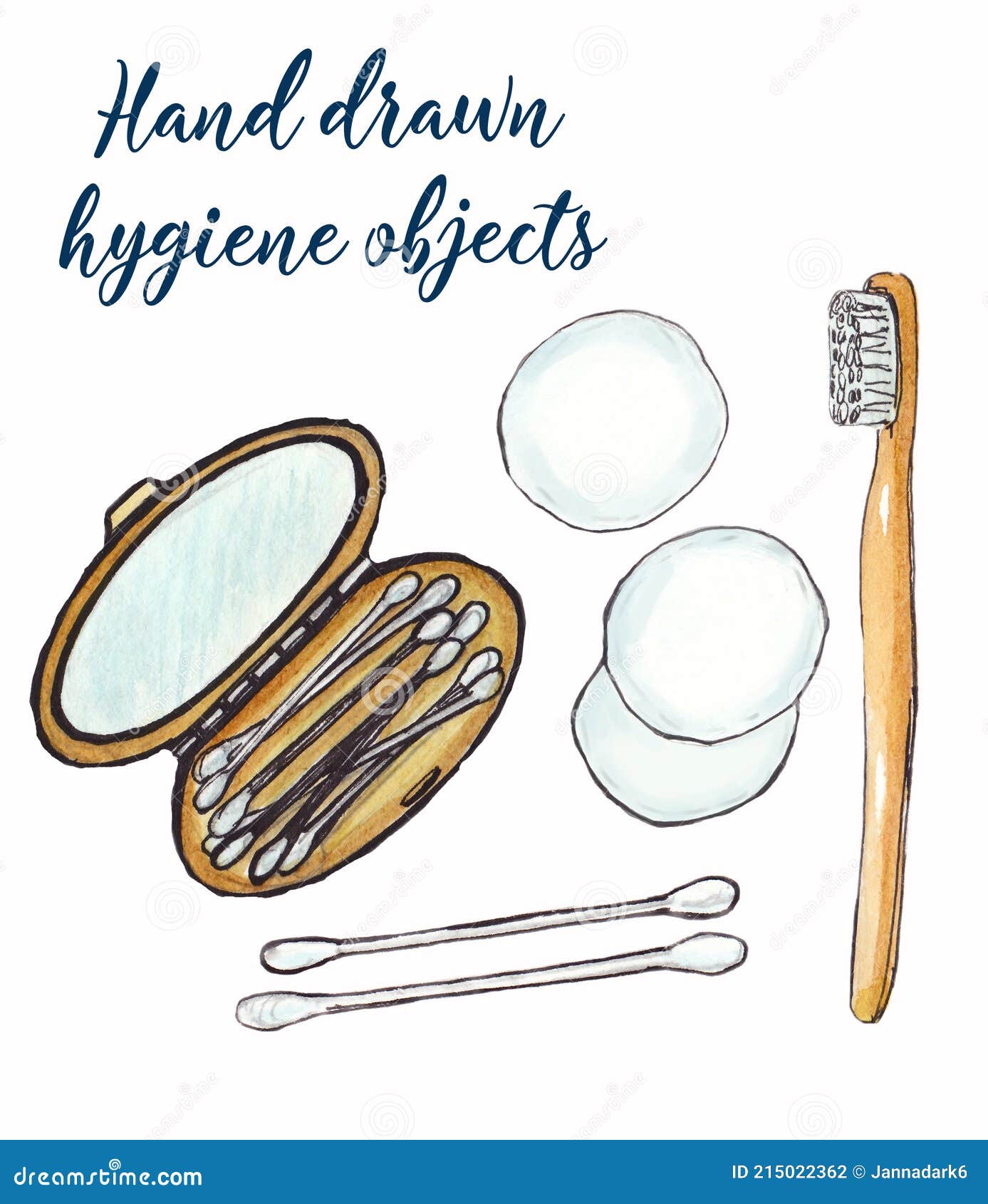 Hand Drawn Hygiene Objects Set Stock Illustration - Illustration of ...