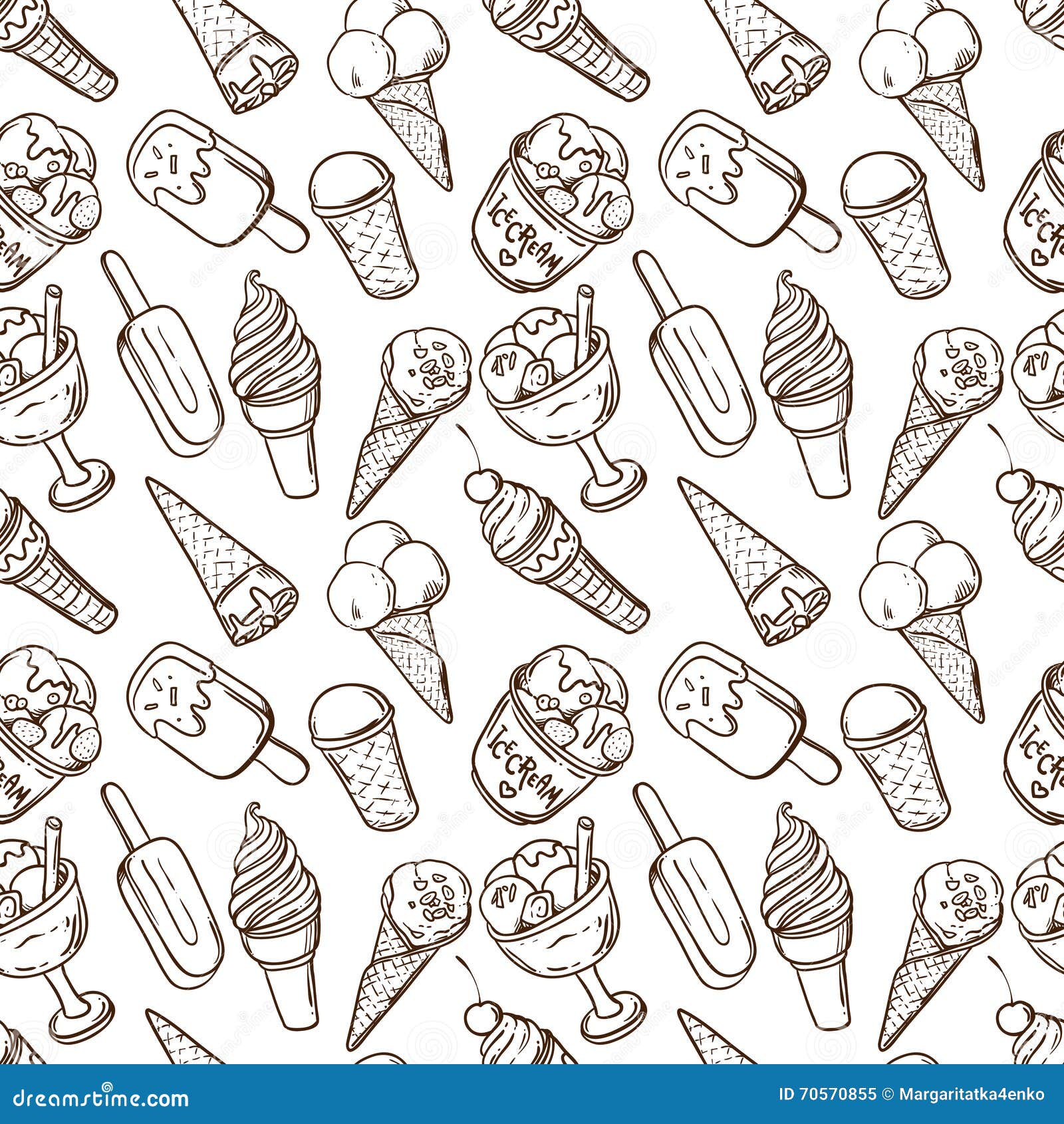 Hand drawn ice cream stock vector. Illustration of icecream - 70570855