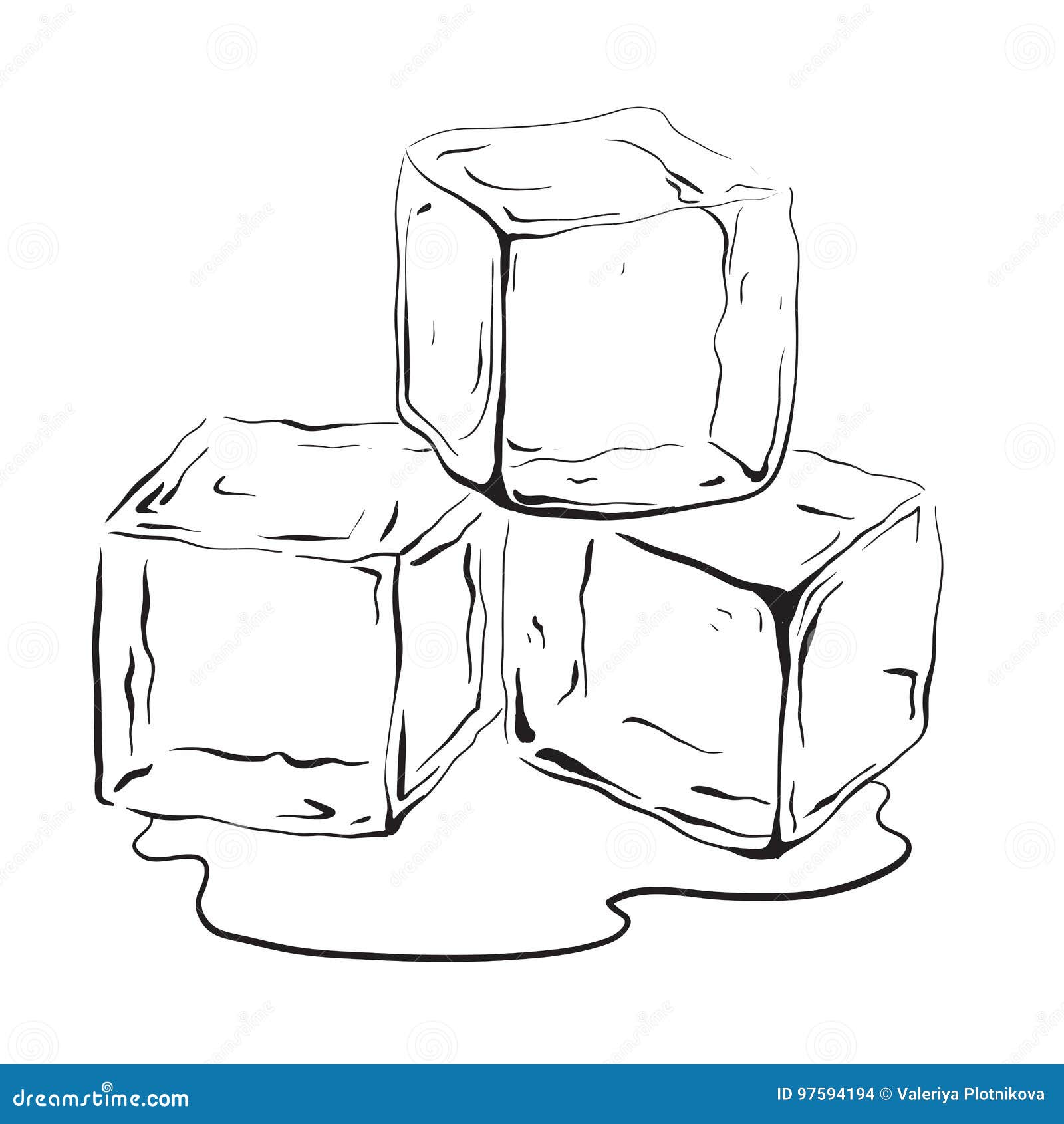 Melting Ice Cube Pencil Drawing