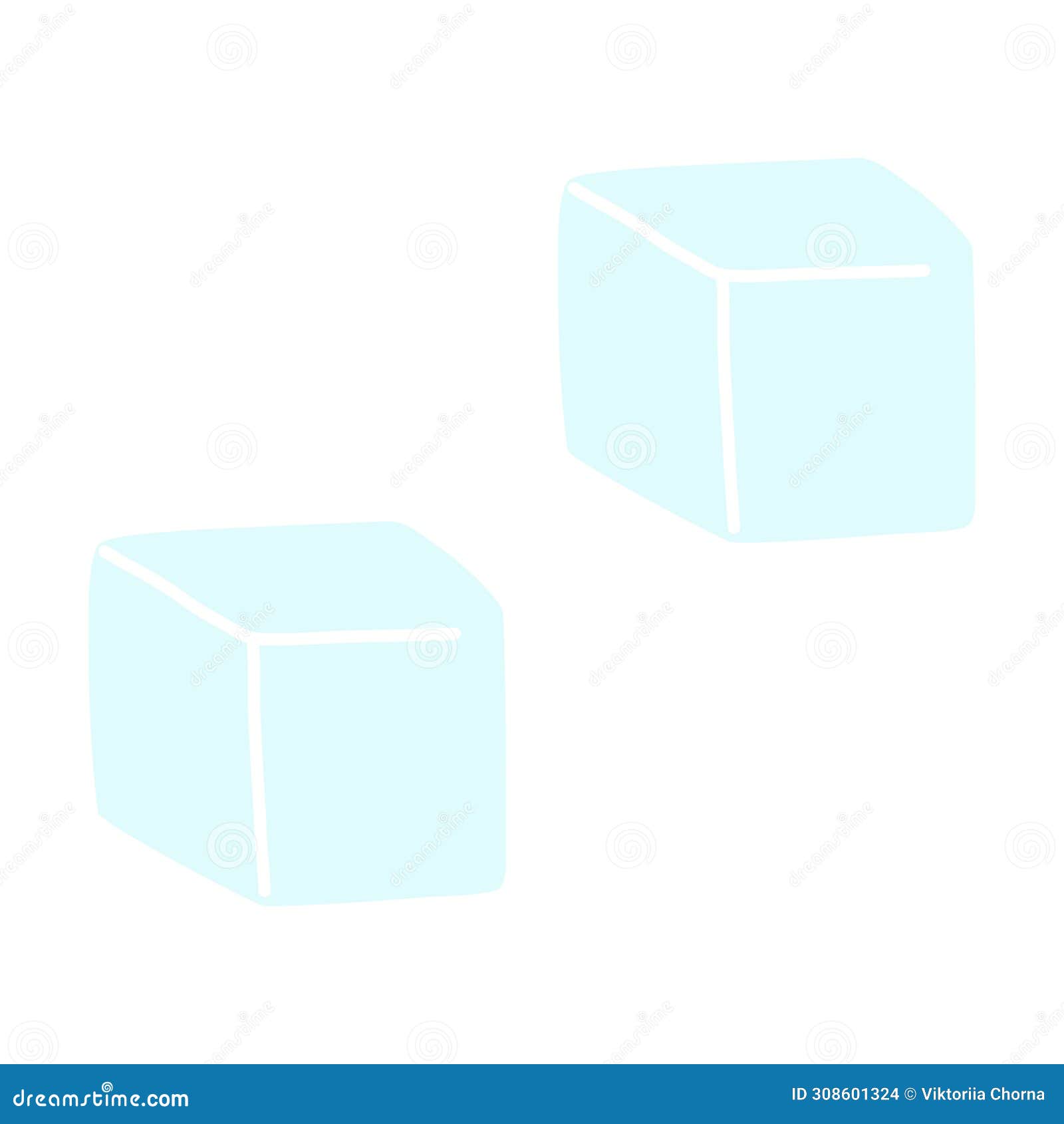 Hand Drawn Ice Cubes, Frozen Water. Doodle Vector Illustration Stock ...