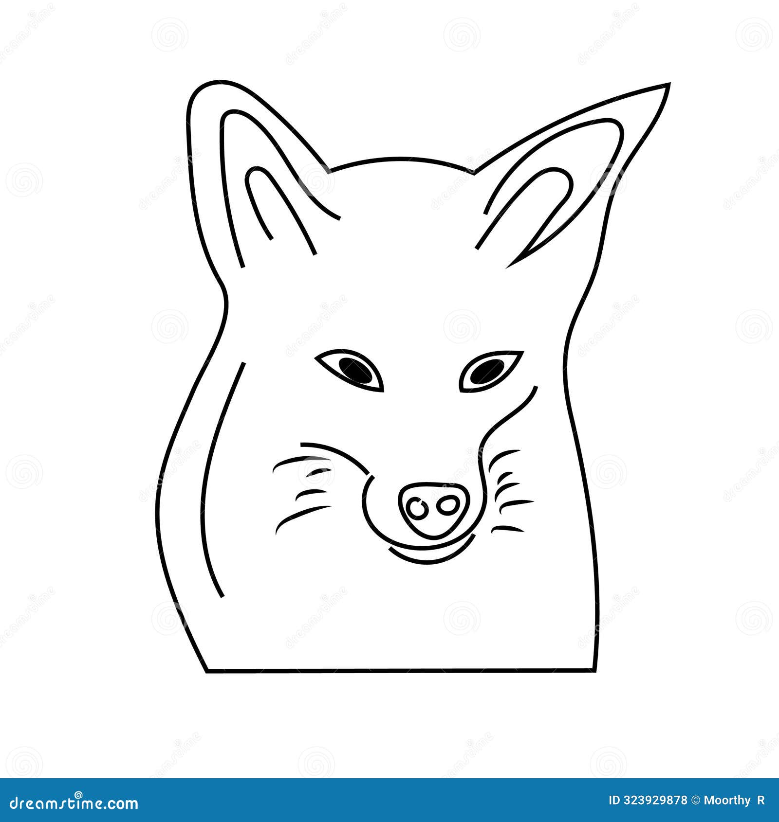 Hand Drawn Icon of Andean Fox or Zorro Culpeo Stock Illustration ...