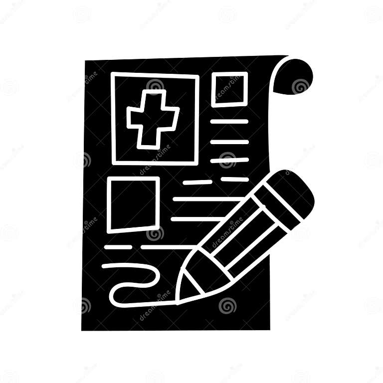 Hand Drawn Icon of Article or Report Stock Vector - Illustration of ...