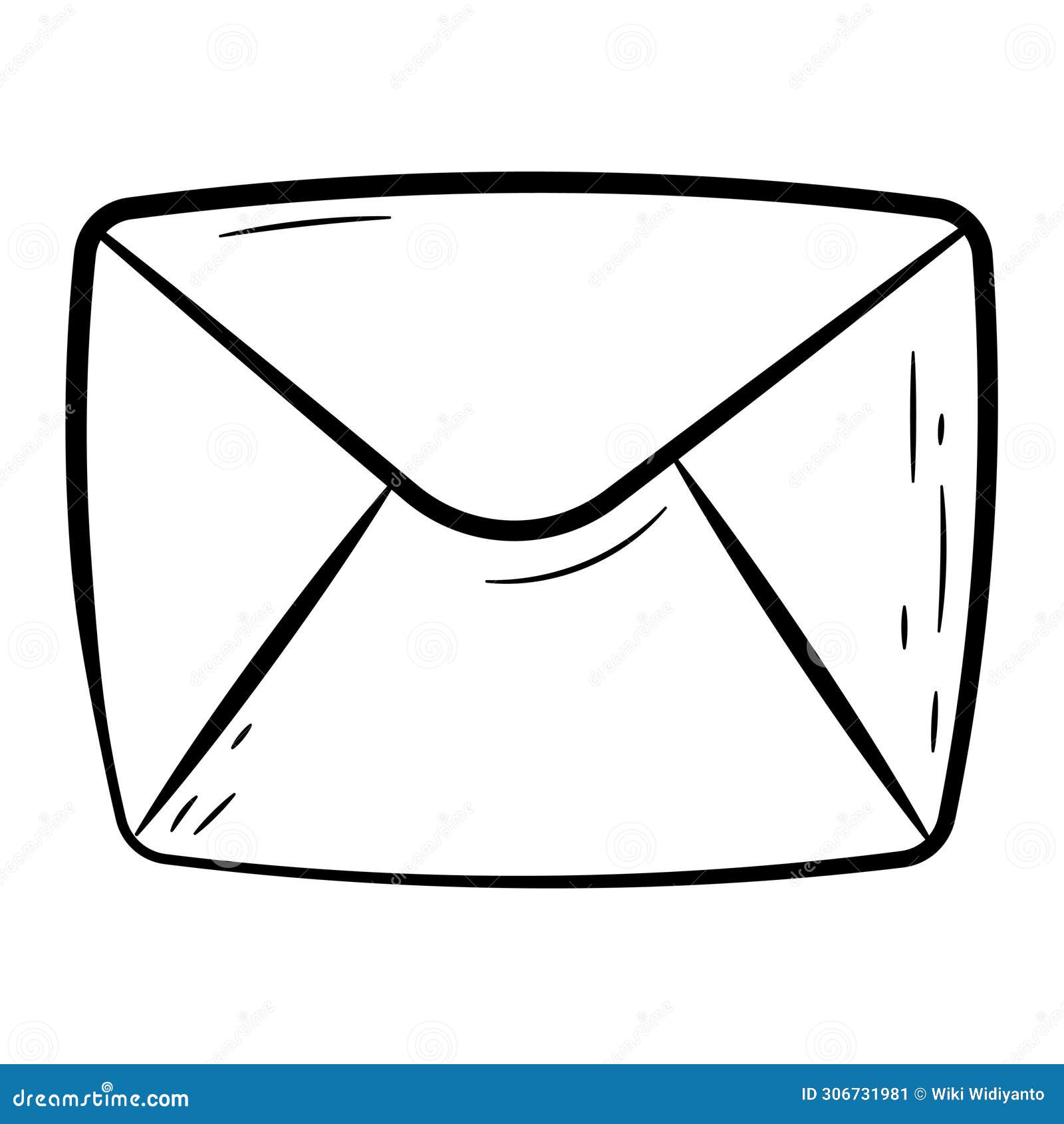 Hand Drawn Icon of Envelope Stock Vector - Illustration of greeting ...