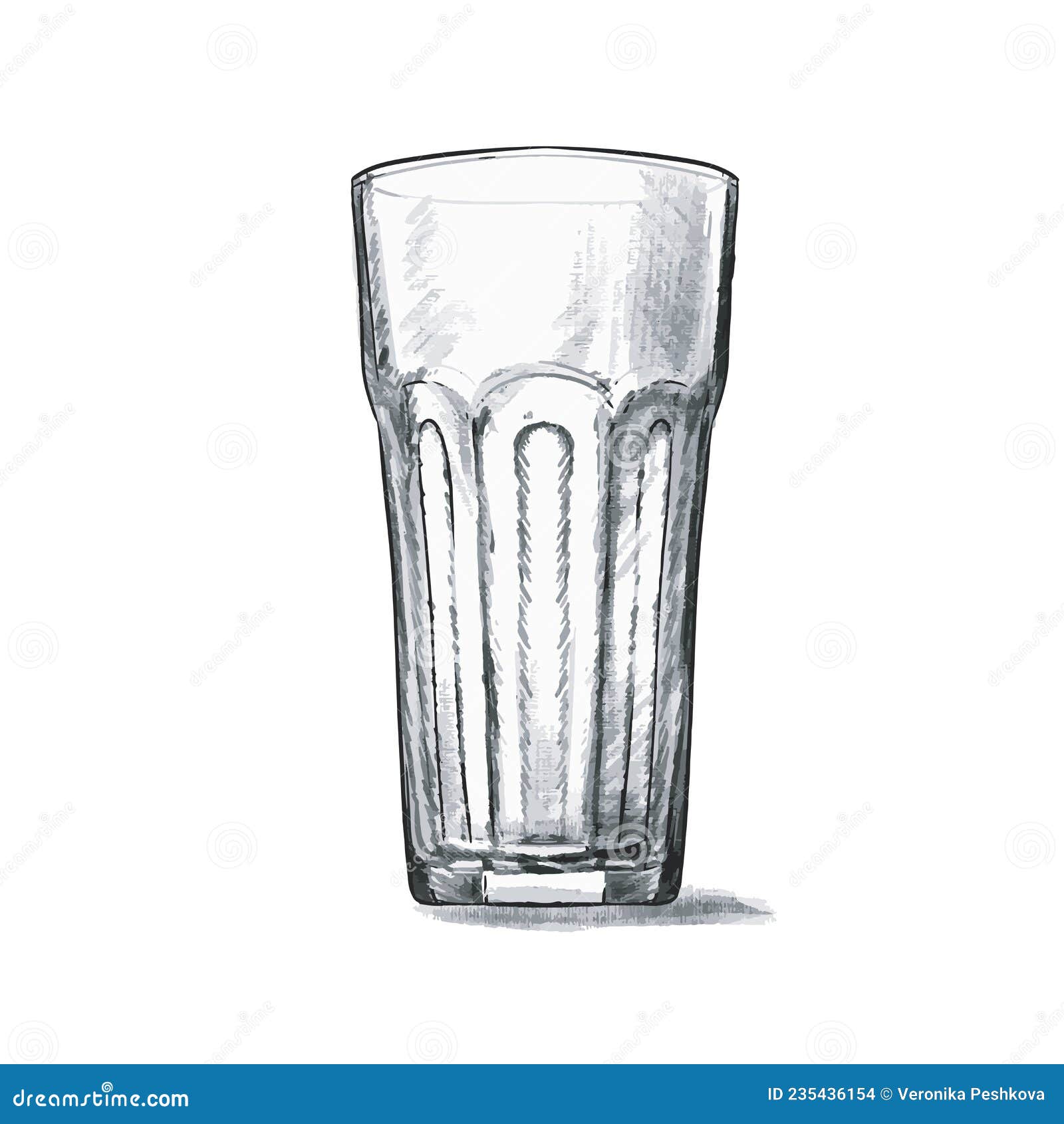 Hand Drawn Icon. Glass. Isolated on White Background. Stock Vector ...