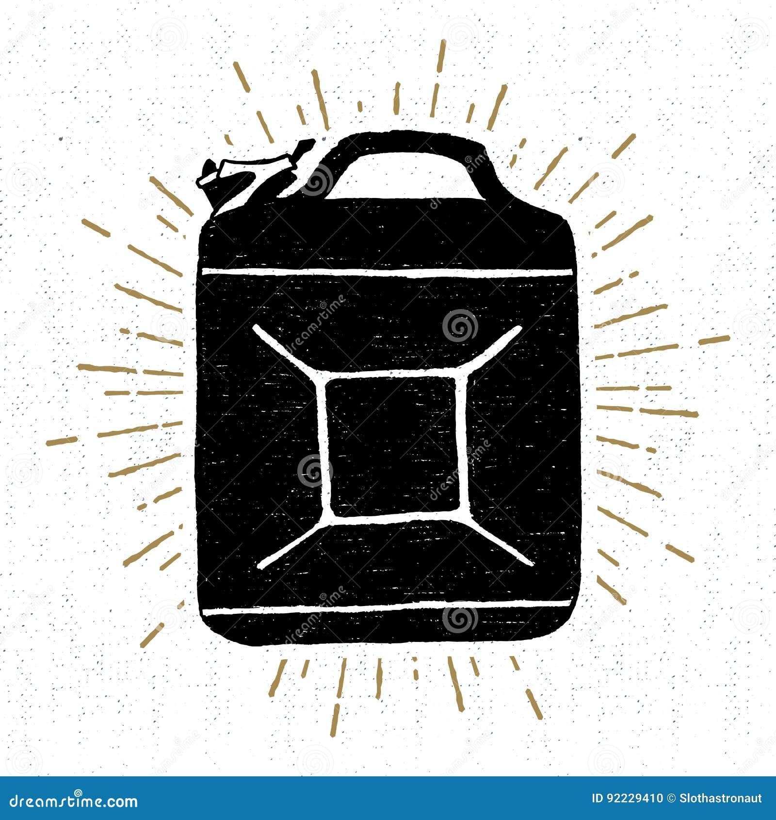 Hand Drawn Icon with a Textured Jerrycan Vector Illustration Stock ...
