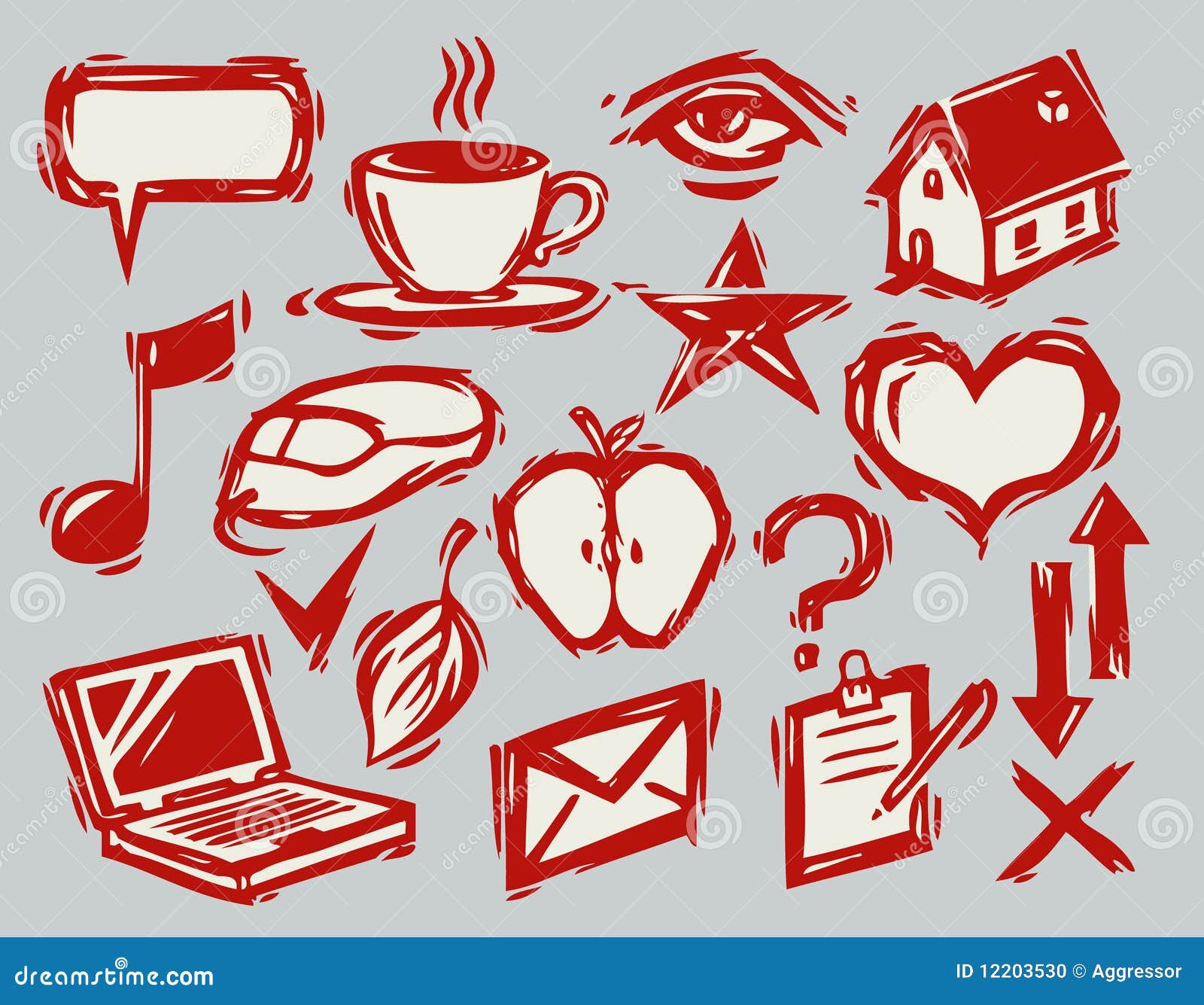 A hand drawn icons stock vector. Illustration of hand - 12203530