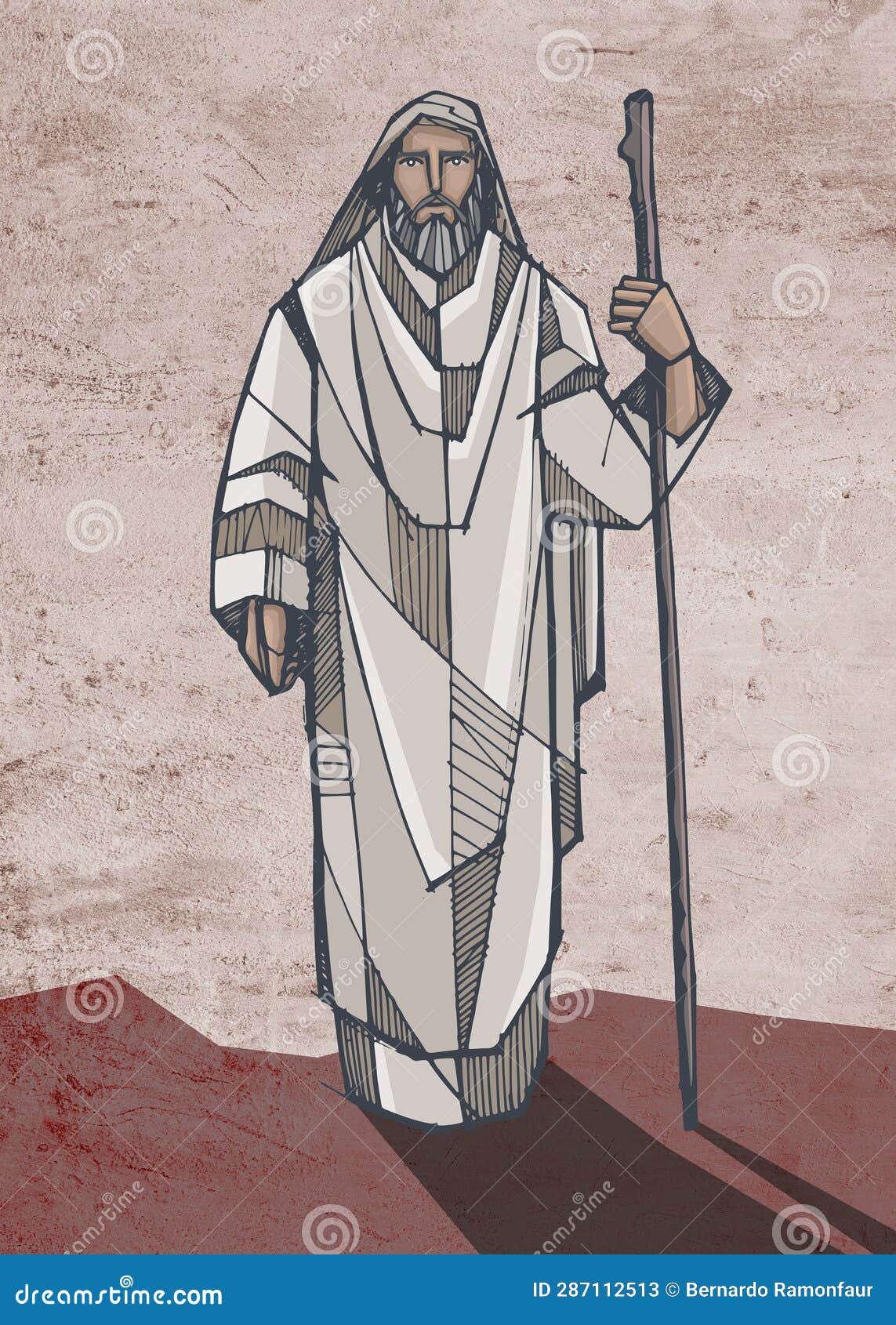 Hand Drawn Illustration of Abraham Stock Illustration - Illustration of ...