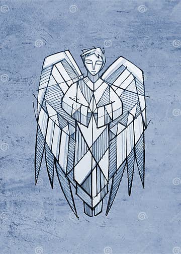 Hand Drawn Illustration of an Angel Stock Illustration - Illustration ...