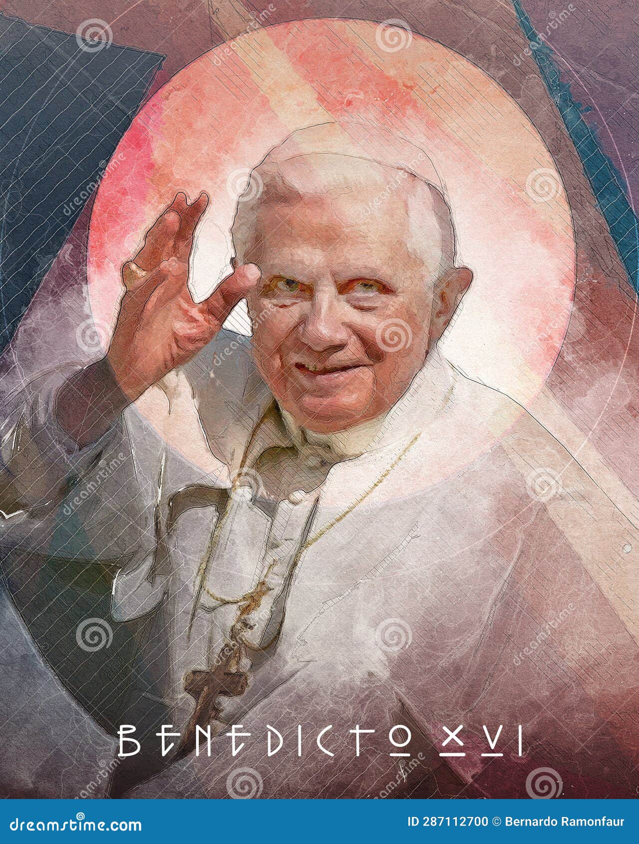 Hand Drawn Illustration of Benedict XVI Stock Illustration ...