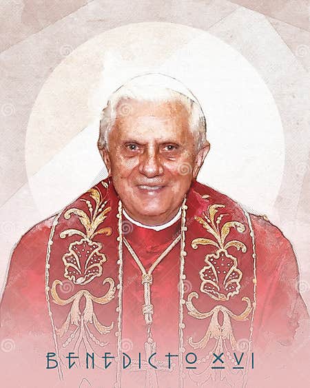 Hand Drawn Illustration of Benedict XVI Stock Illustration ...