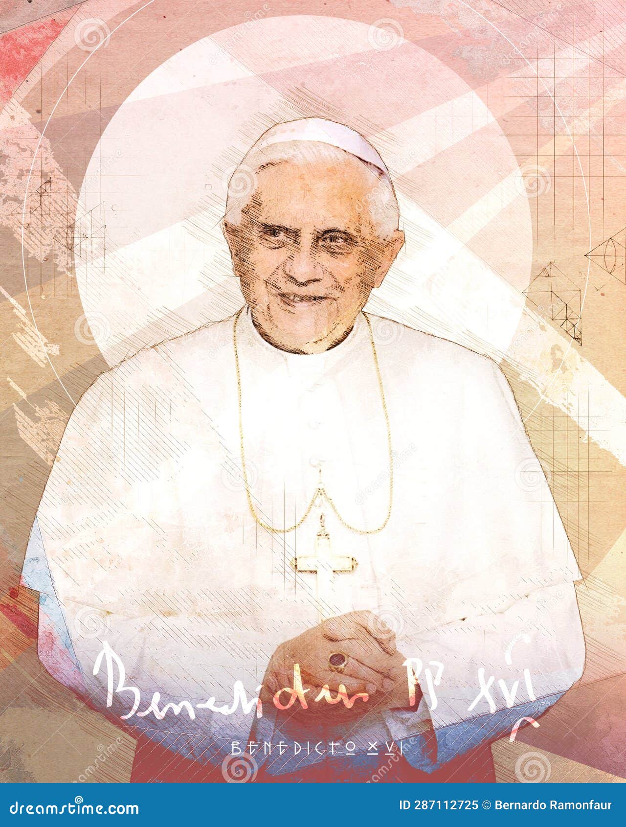Hand Drawn Illustration of Benedict XVI Stock Illustration ...