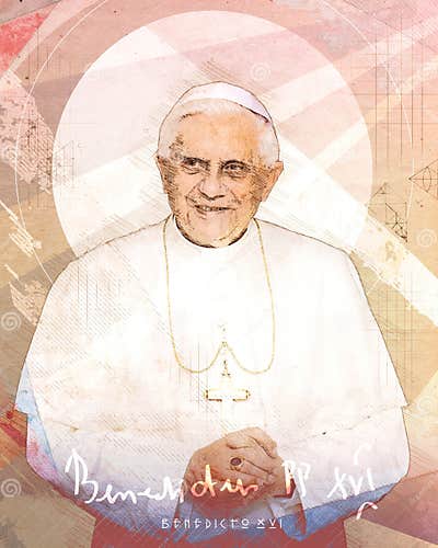 Hand Drawn Illustration of Benedict XVI Stock Illustration ...