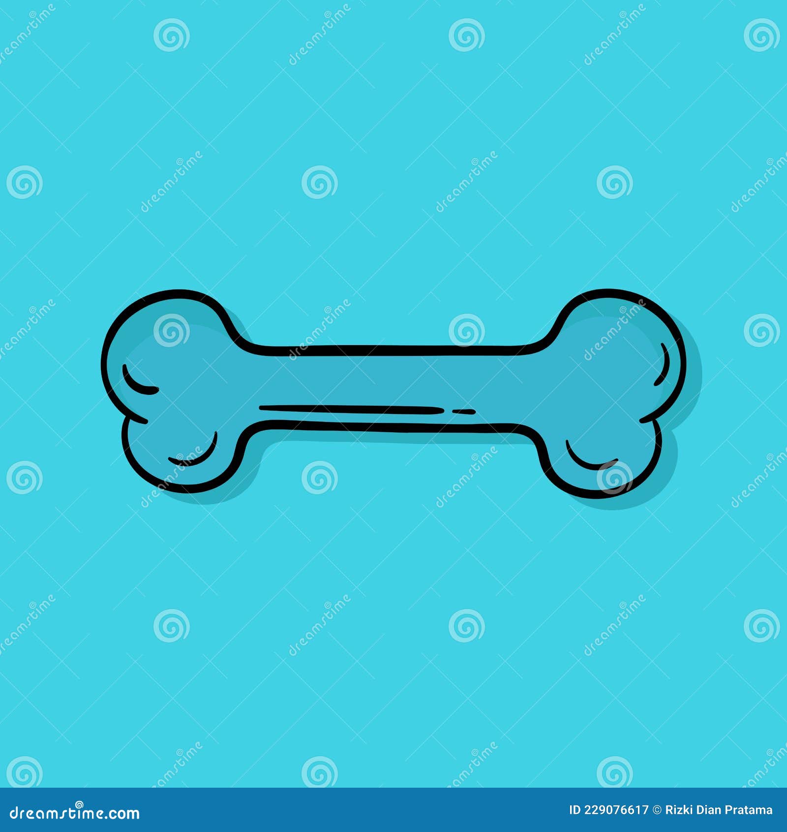 Hand Drawn Illustration of Blue Bones Stock Vector - Illustration of ...