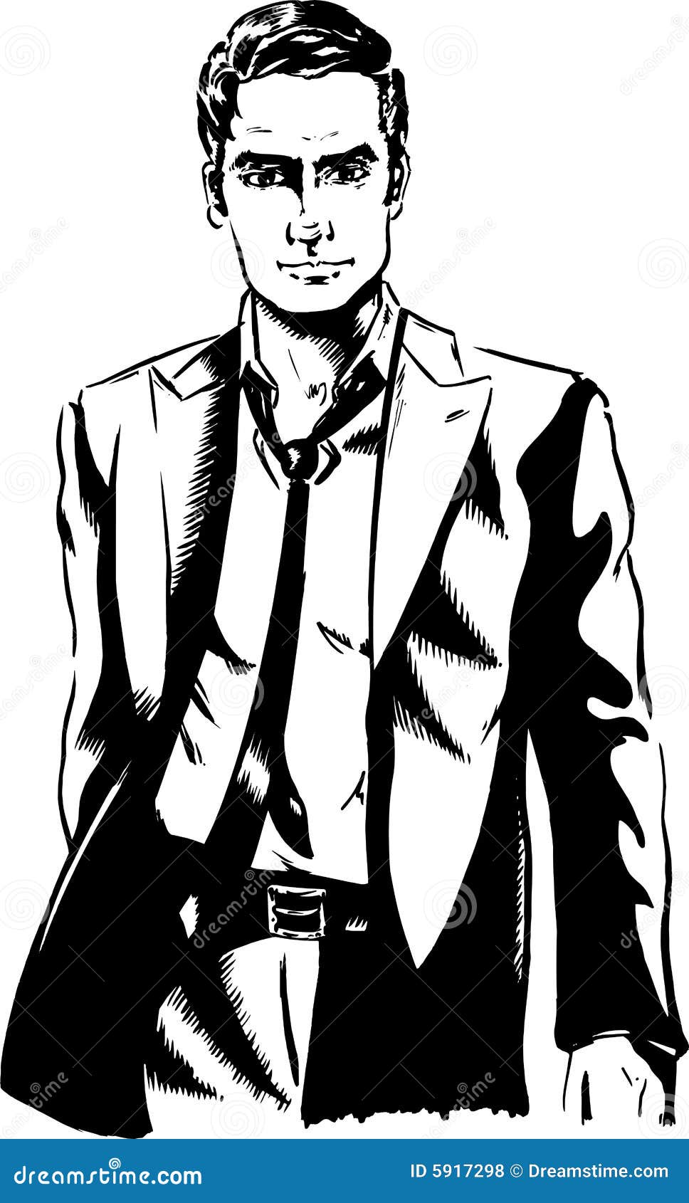 Hand Drawn Illustration of a Business Man Stock Vector - Illustration ...