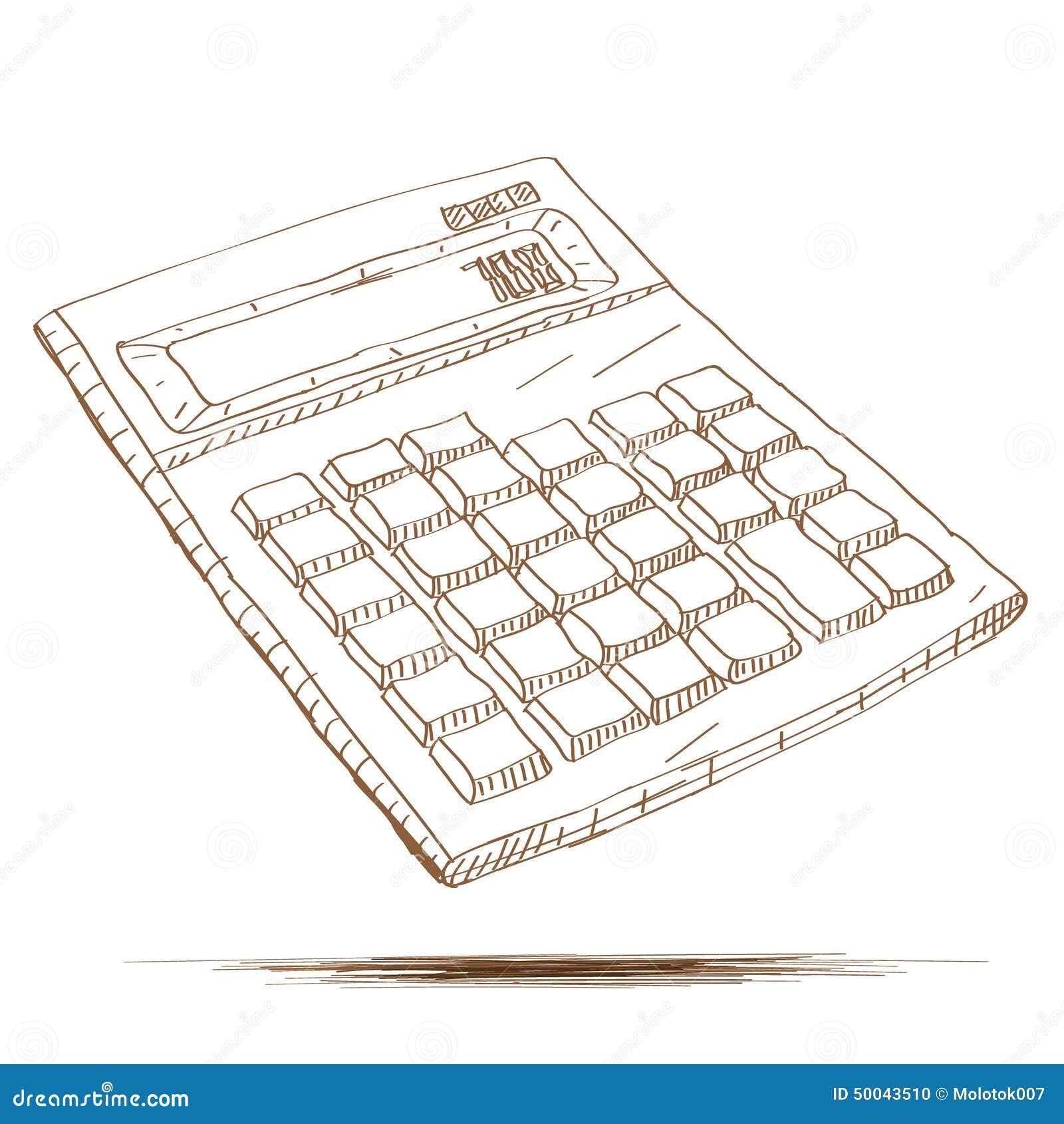 Hand Drawn Illustration of a Calculator Stock Vector - Illustration of ...