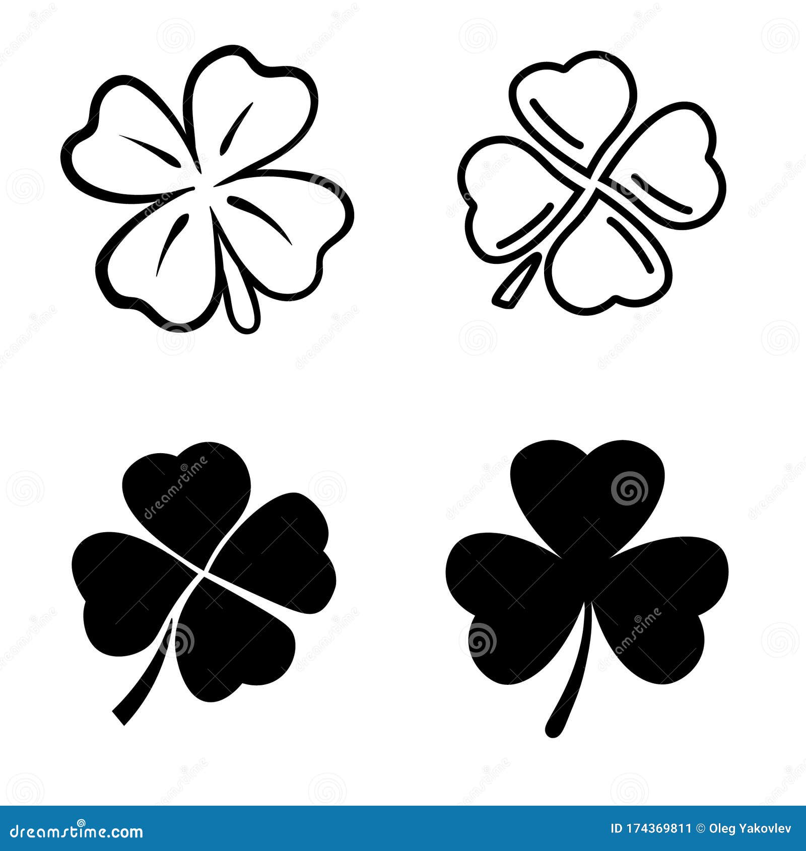 Illustration clover set stock illustration. Illustration of patrick ...