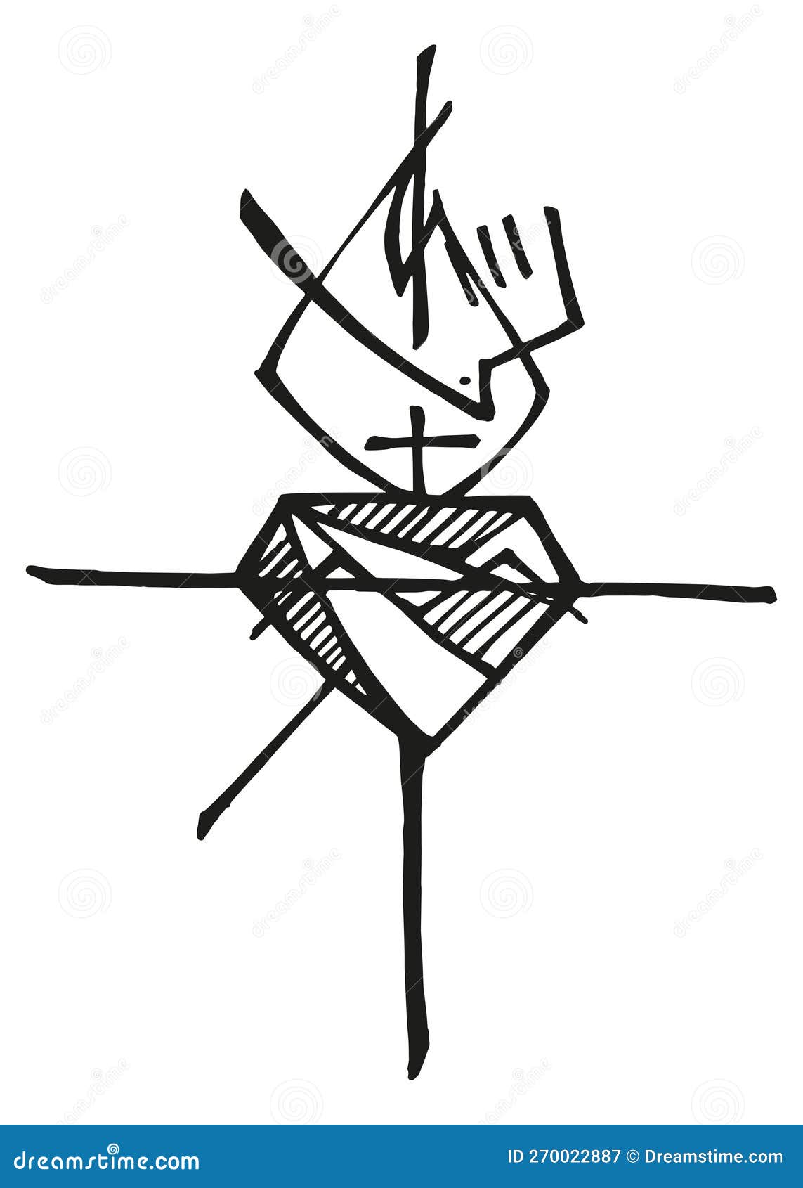 Hand Drawn Illustration of Cross of the Apostolate Stock Image ...