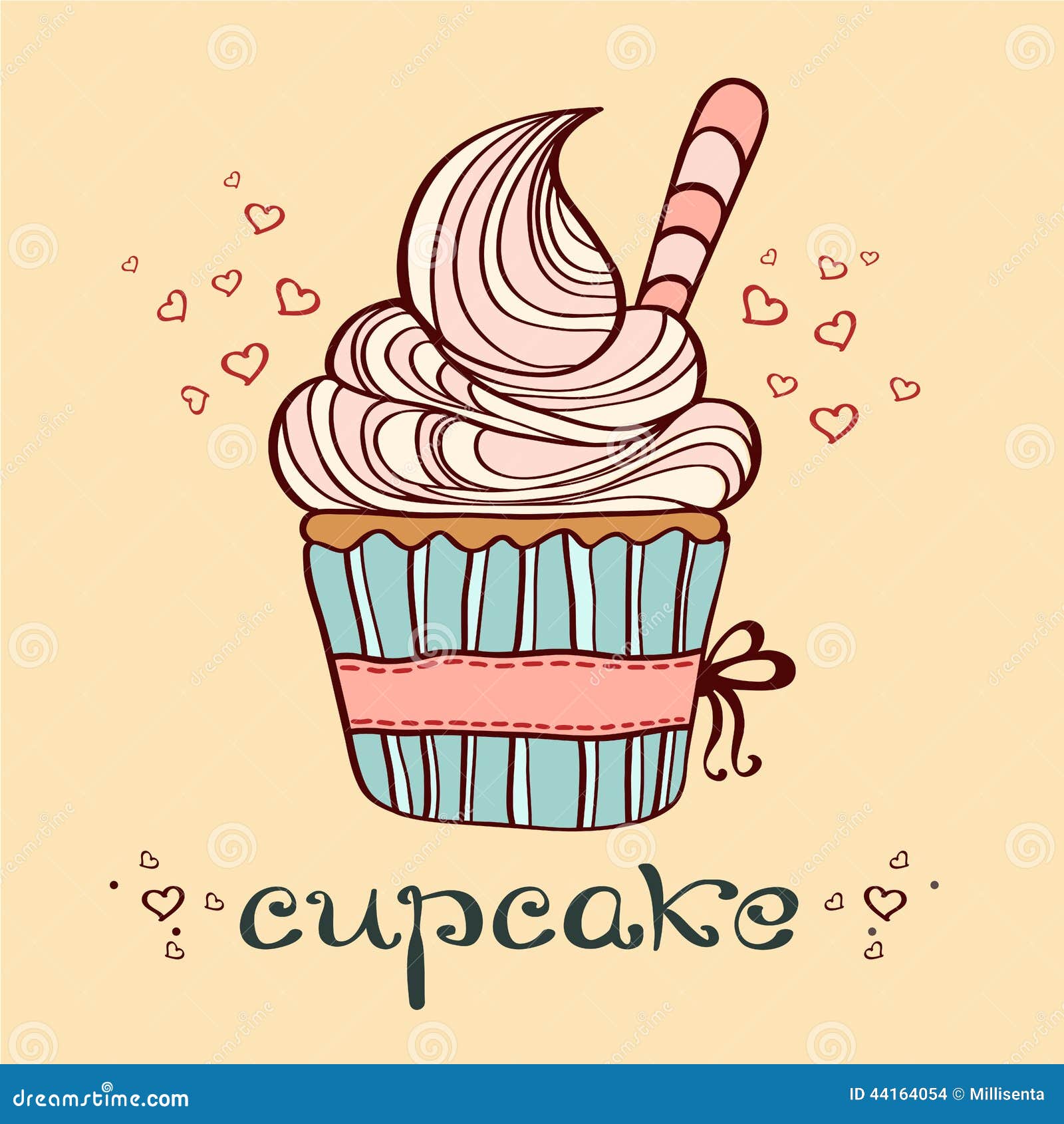 Hand Drawn Illustration of Cupcake Stock Vector - Illustration of drawn ...
