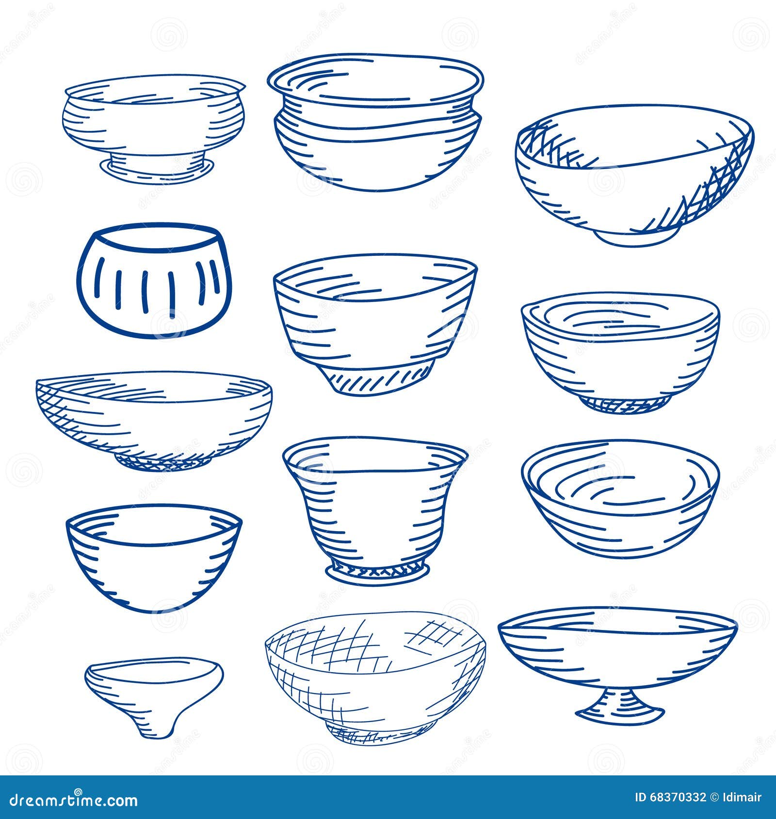 Hand Drawn Illustration of Cups Stock Vector - Illustration of drawing ...