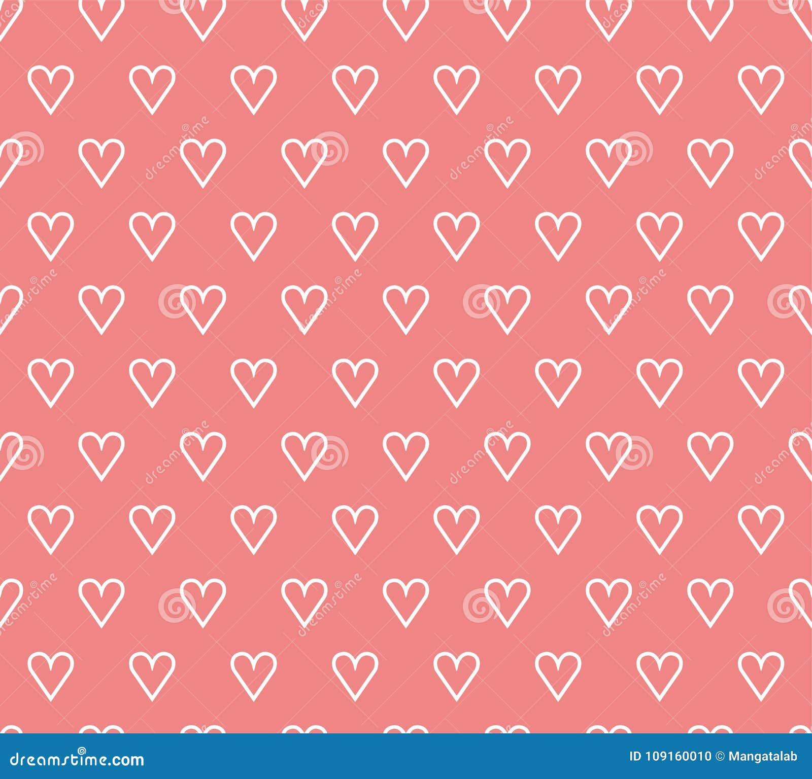 Hand Drawn Illustration with Cute Hearts. Stock Vector - Illustration ...