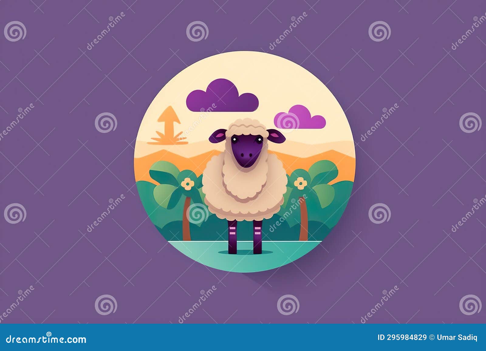 Hand-drawn Illustration of a Cute Sheep, Eid Ul Azha Concept Stock ...