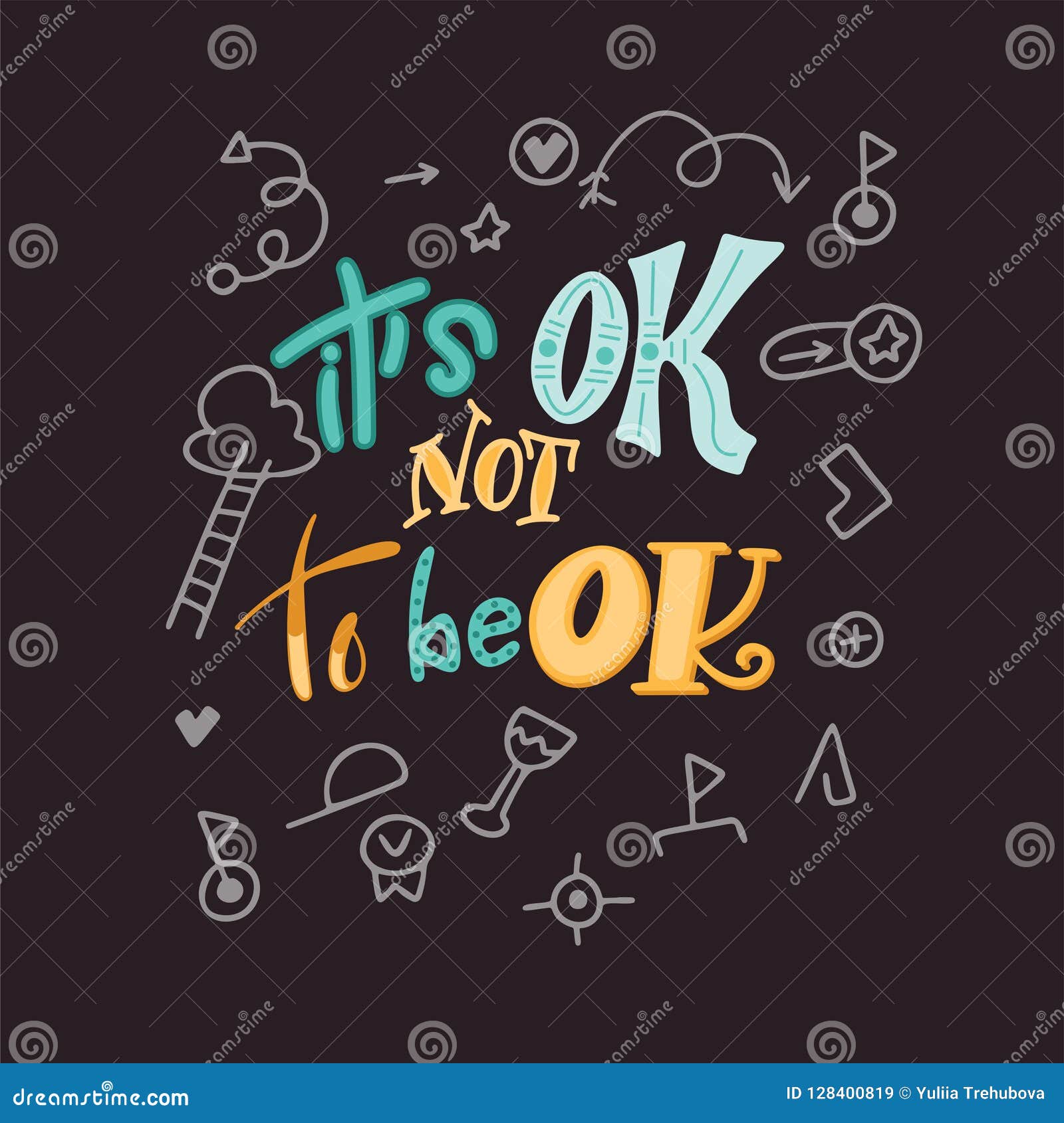 Hand Drawn Illustration with Doodle Elements and Hand Lettering ...