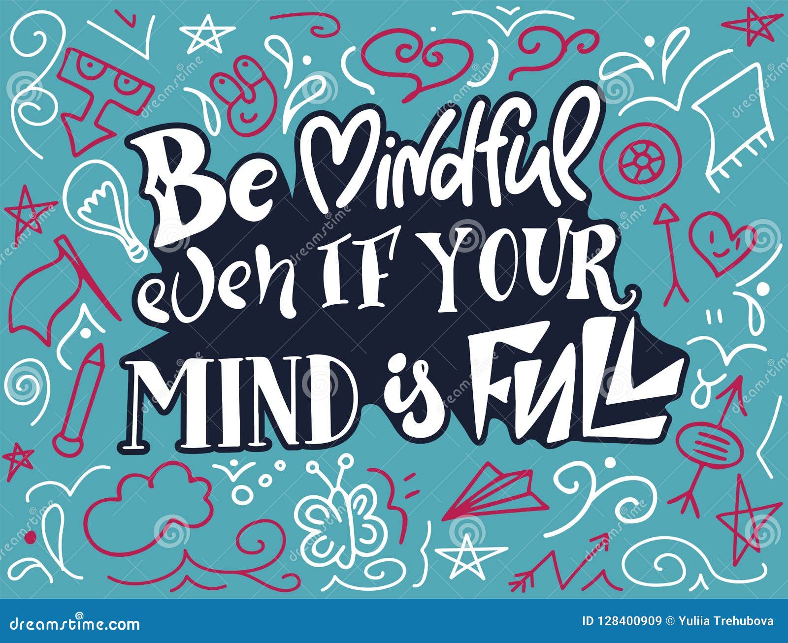 Hand Drawn Illustration with Doodle Elements and Hand Lettering ...