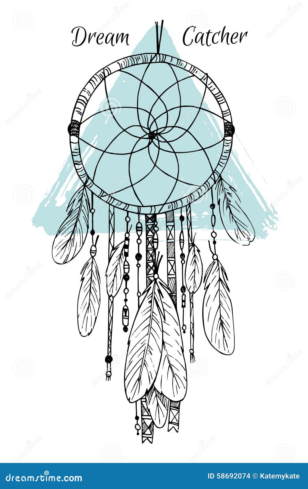 Hand Drawn Illustration - Dream Catcher. Tribal Design Element Stock ...