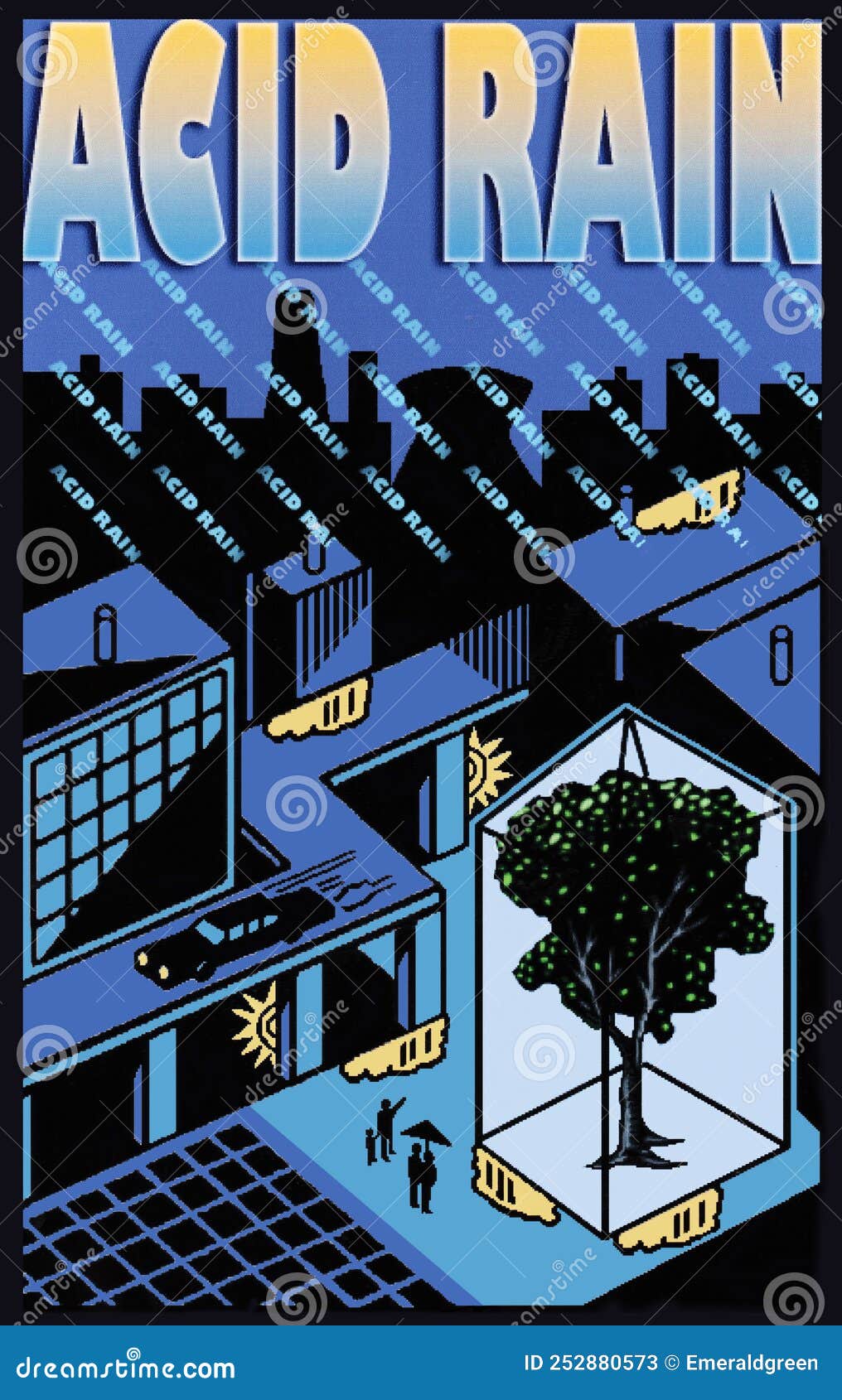 Acid Rain Fall stock illustration. Illustration of acid - 252880573