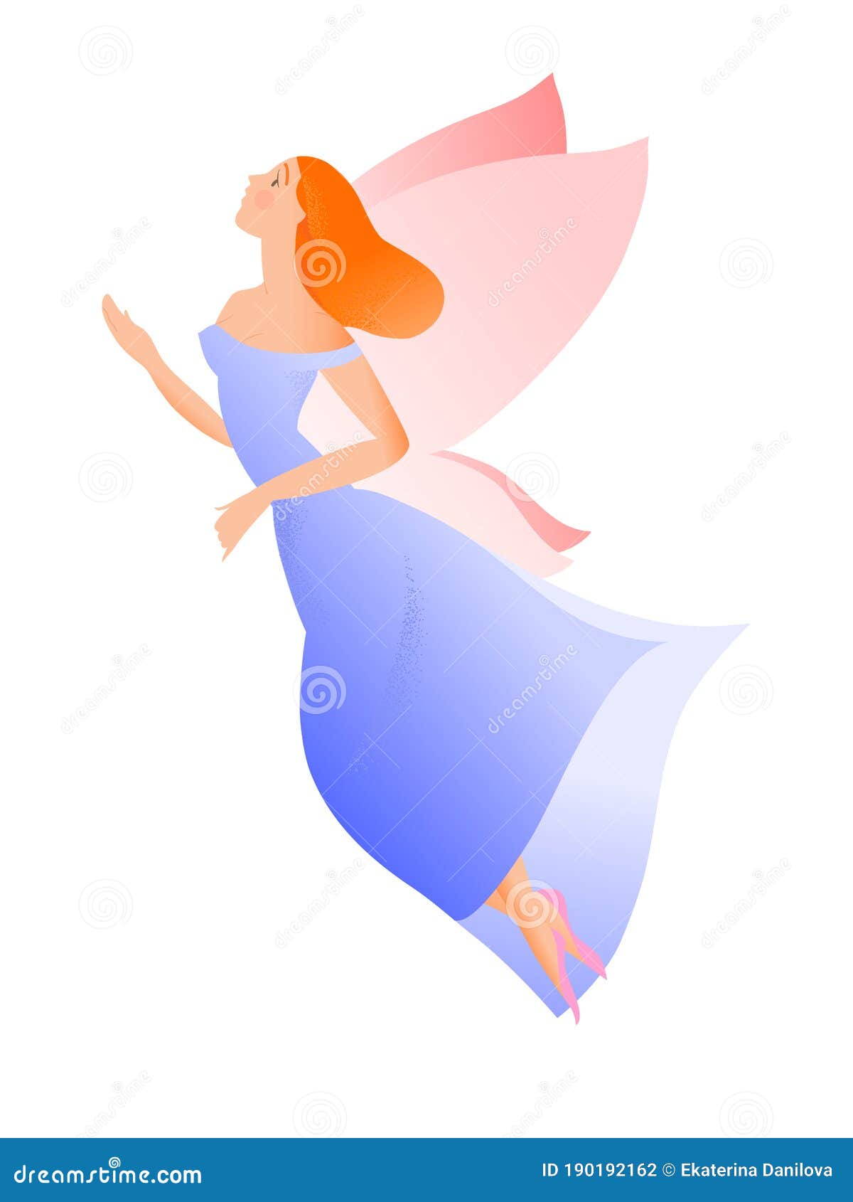 Hand Drawn Illustration, Flying Girl Stock Vector - Illustration of ...