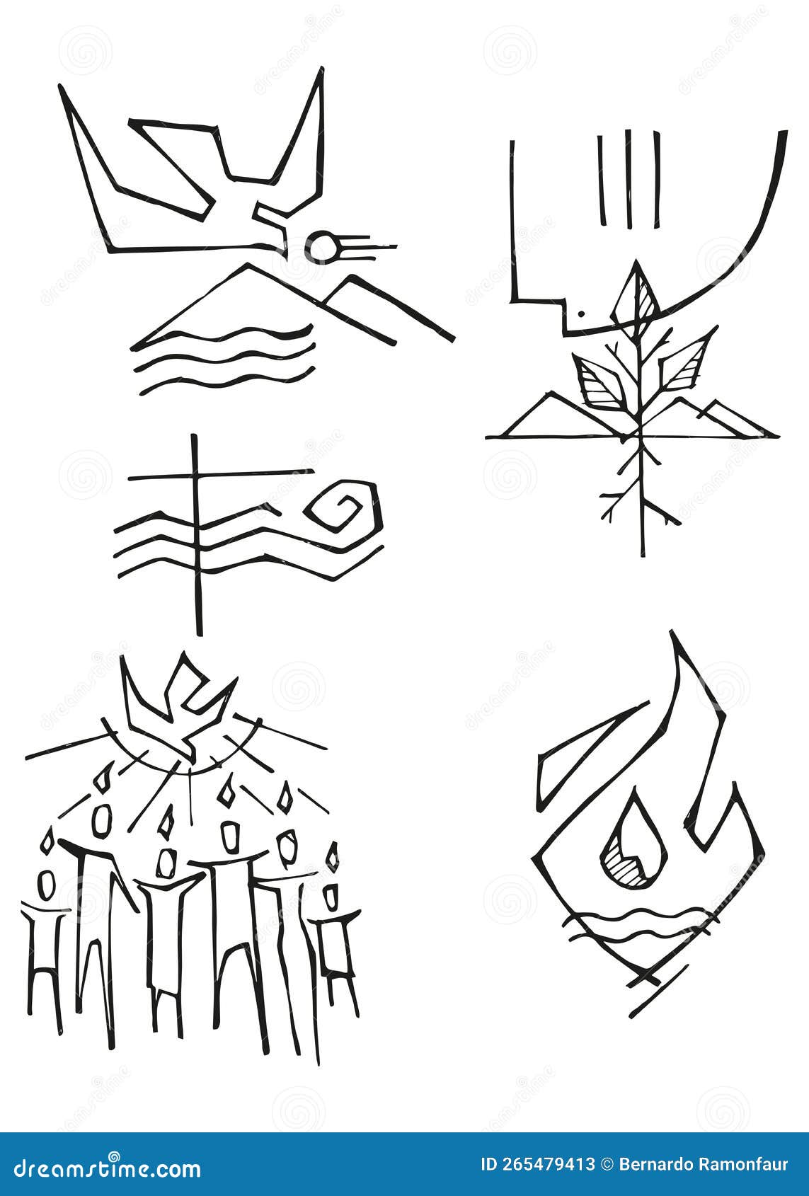 Hand Drawn Illustration of Holy Spirit Stock Vector - Illustration of ...