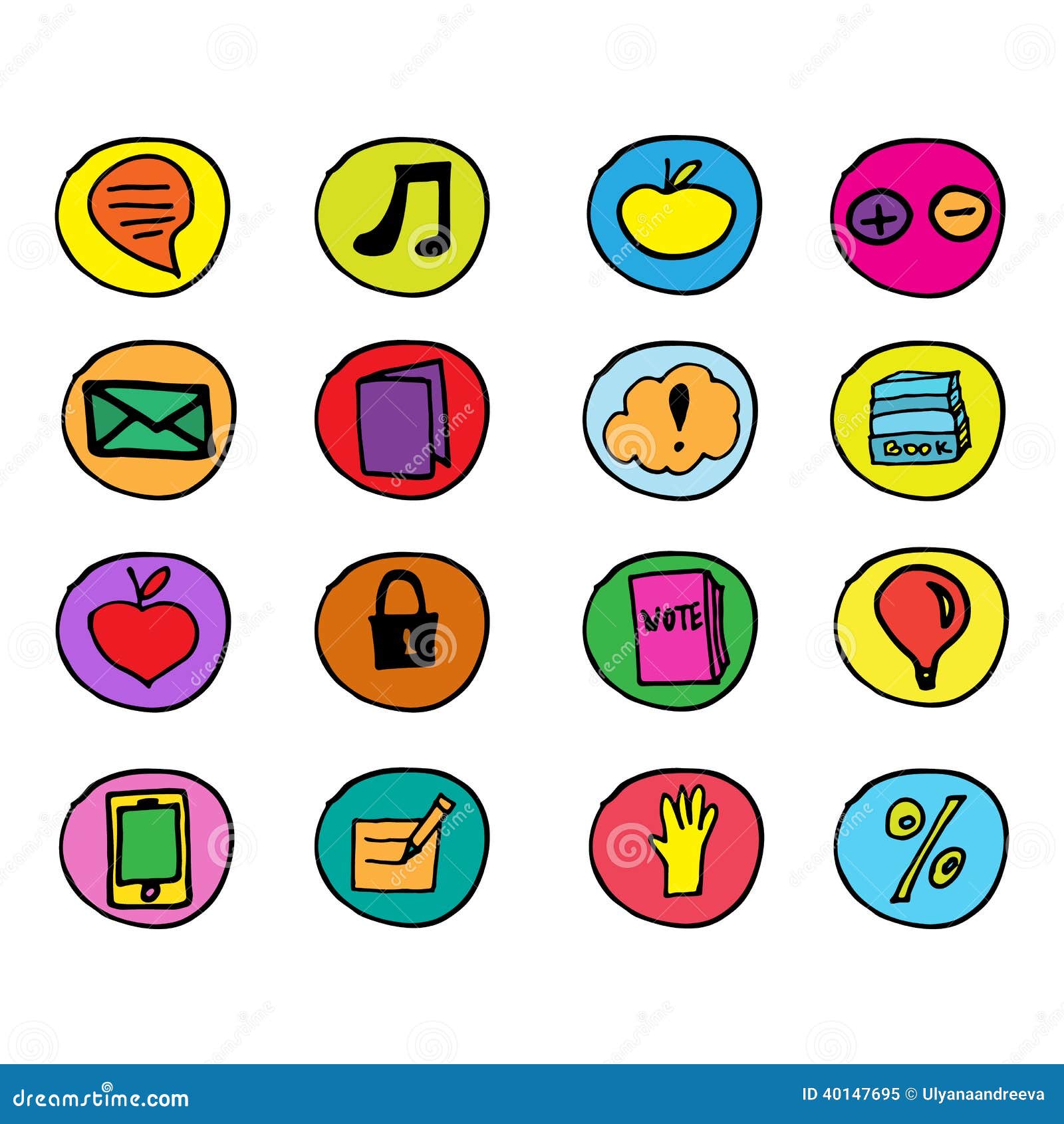 Hand Drawn Illustration Icons Stock Vector - Illustration of management ...